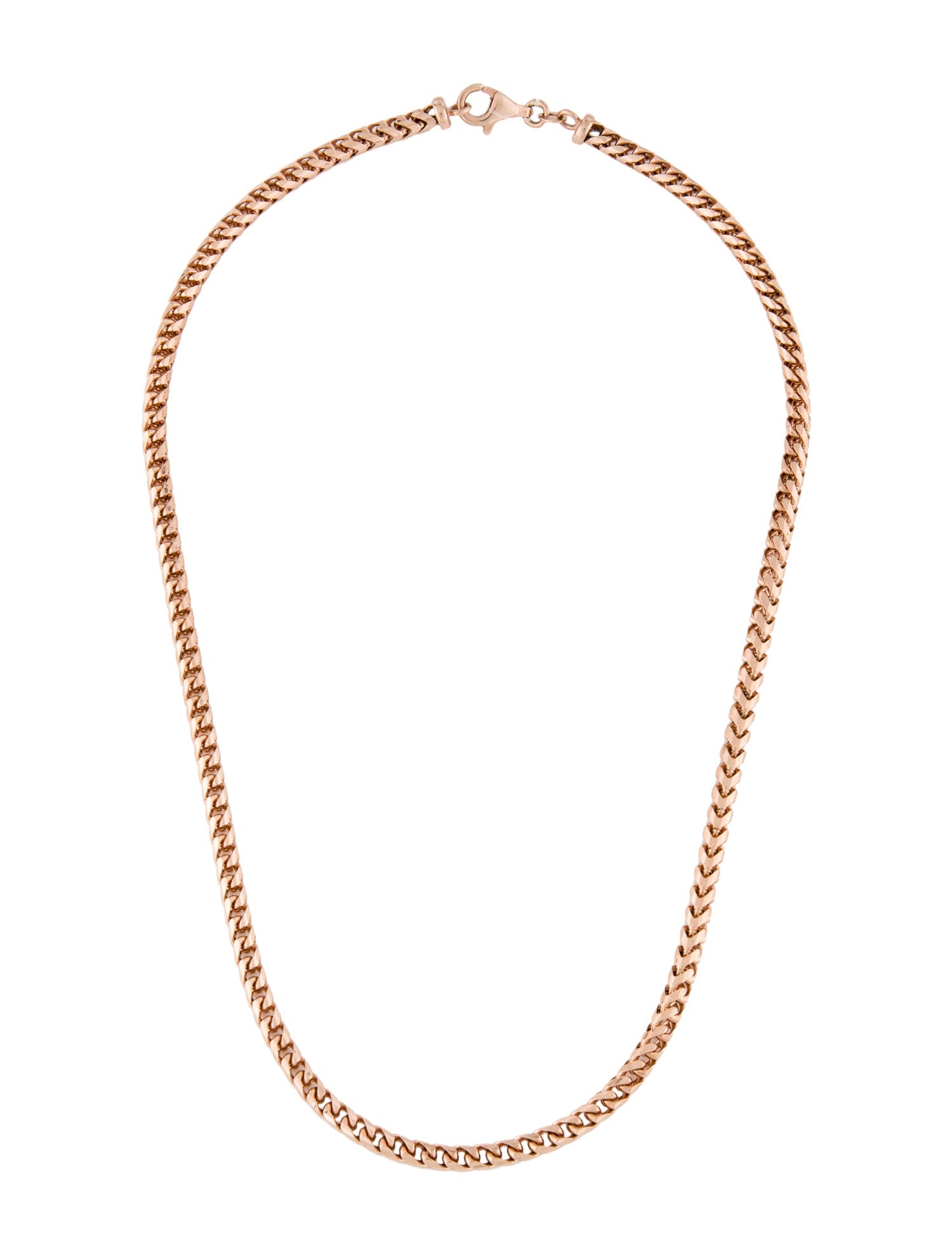Necklace 14K Barrel Link Chain Necklace - 14K Rose Gold Chain ...