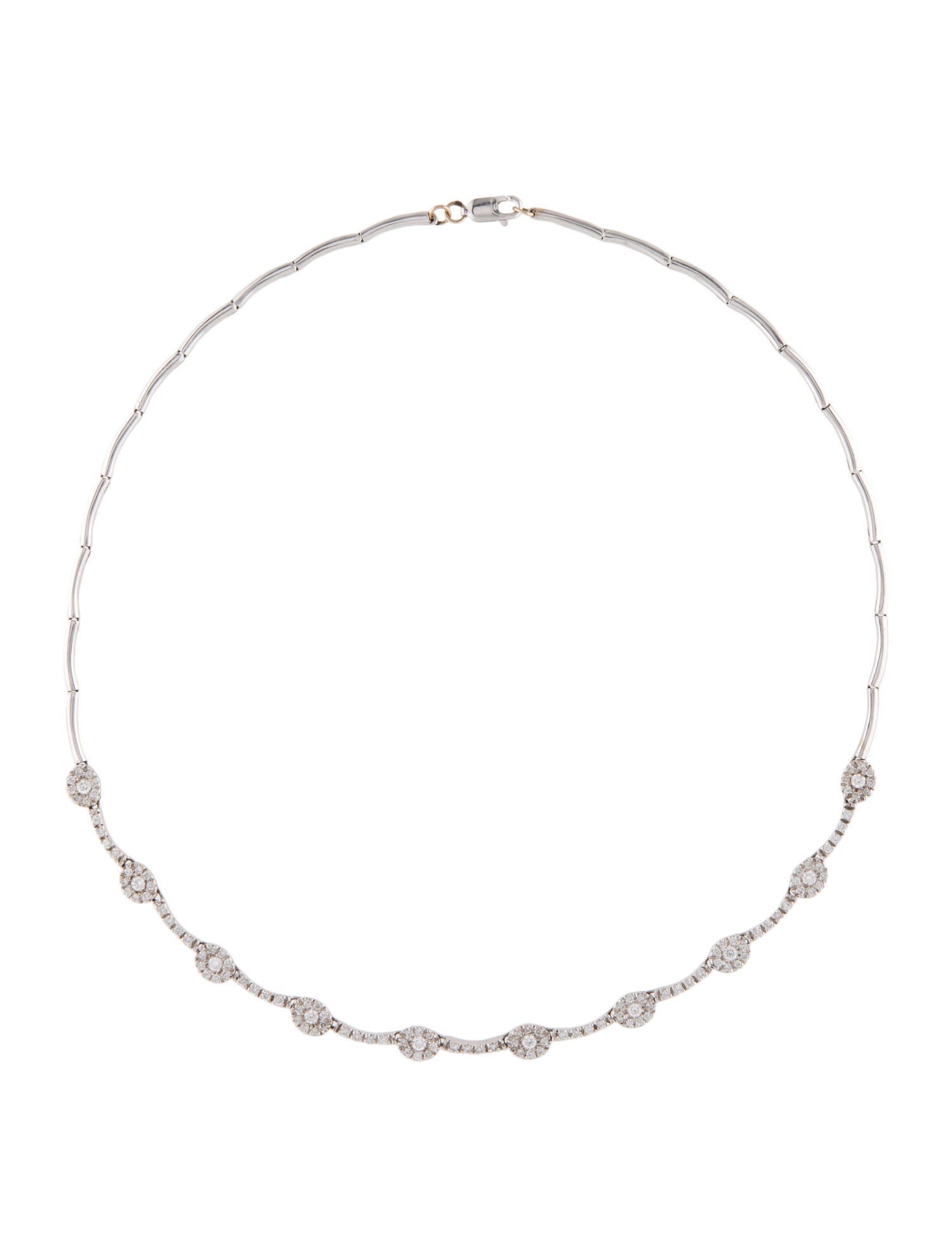 Necklace 14K Diamond Collar Necklace - 14K Yellow Gold Collar ...