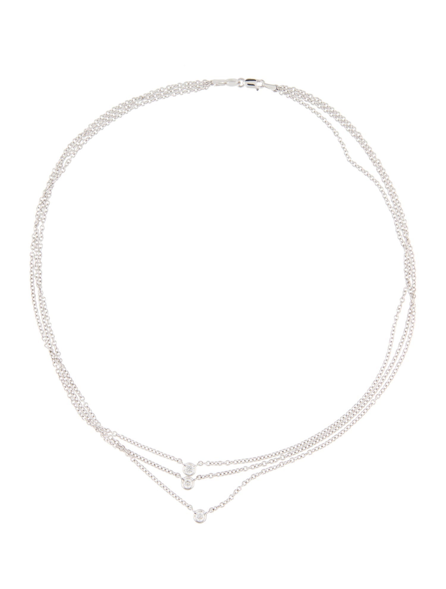 Necklace Craig Drake 18K Diamond Multi-Strand Necklace - Rhodium-Plated ...