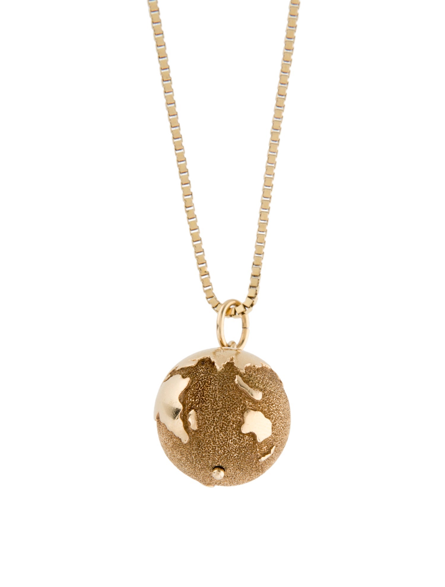 Necklace 14K Earth Pendant Necklace - 14K Yellow Gold Pendant Necklace ...
