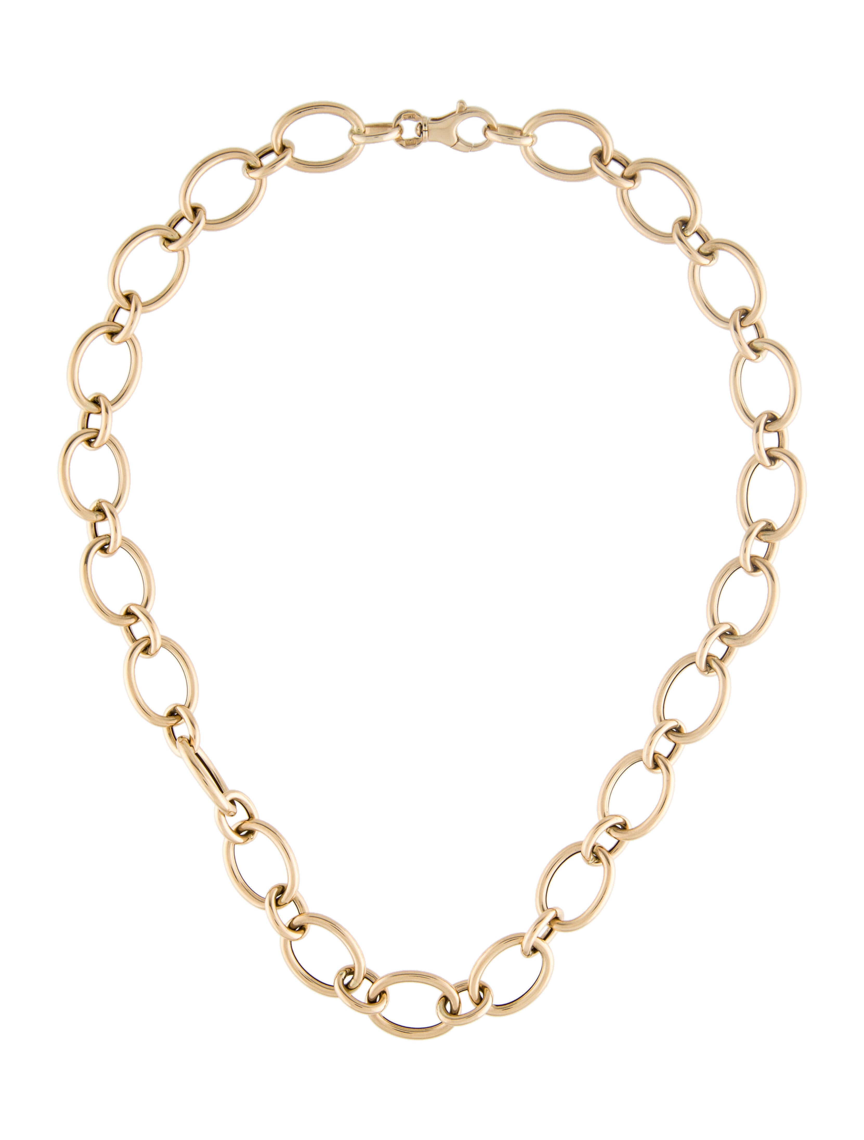 Necklace 14K Oval Link Chain Necklace - 14K Yellow Gold Chain ...