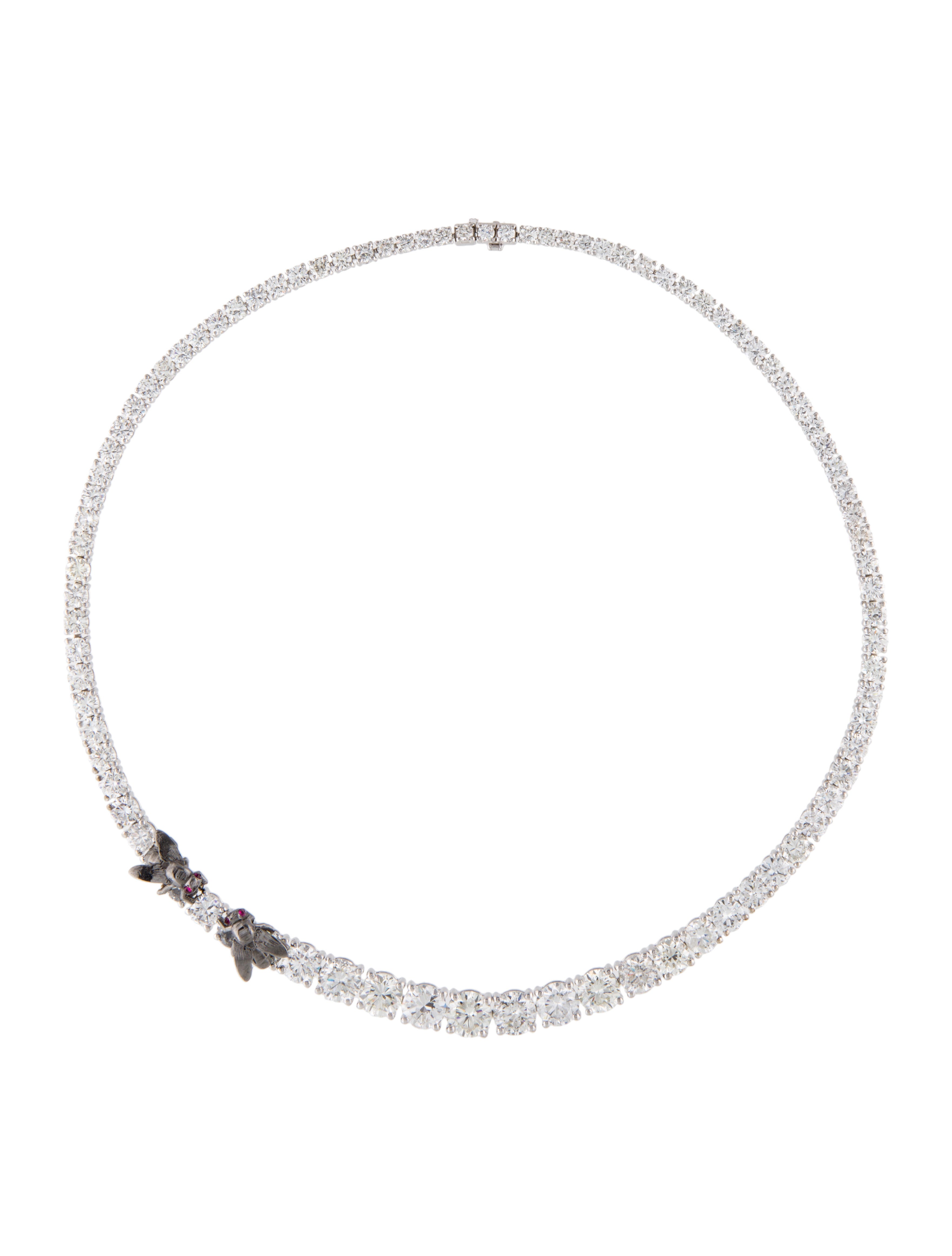 Necklace Frohmann 18K 26.09ctw Diamond & Ruby Fly Collar Necklace - 18K ...