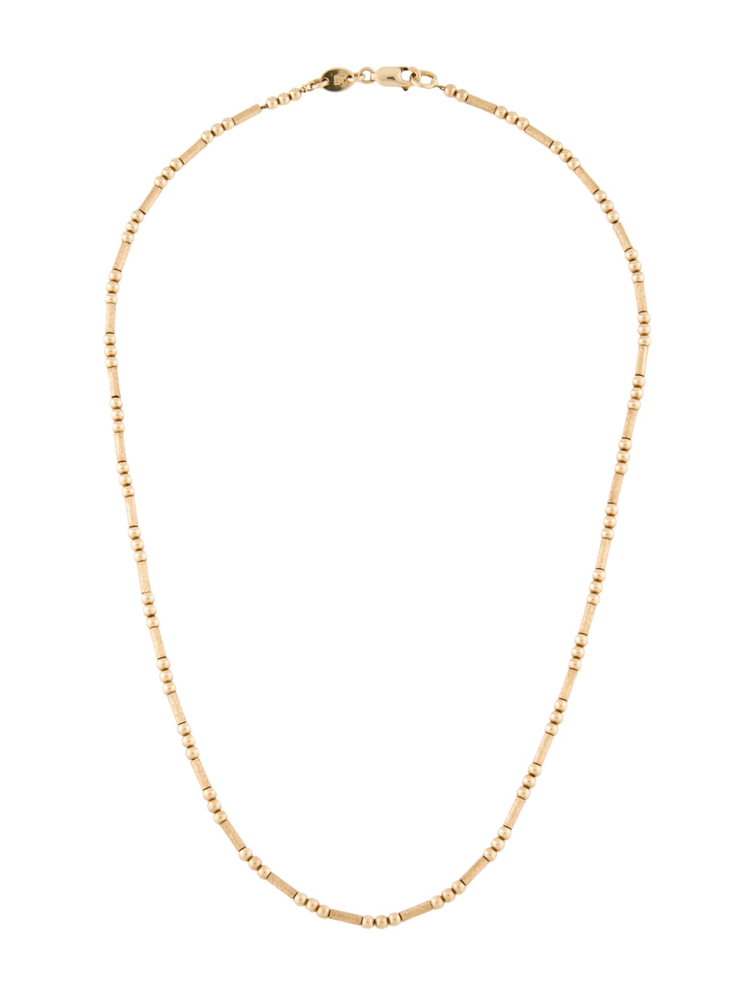 Necklace Oro Alexander 14K Bead & Textured Tube Chain Necklace - 14K ...