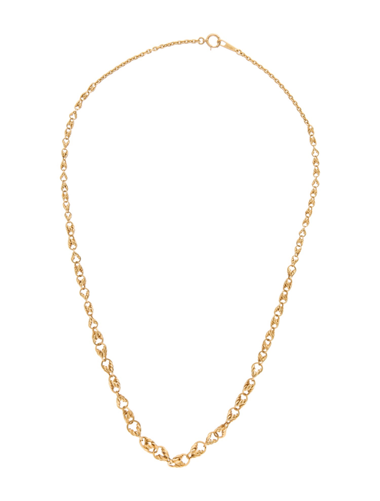 Necklace 18K Graduated Link Chain Necklace - 18K Yellow Gold Chain ...