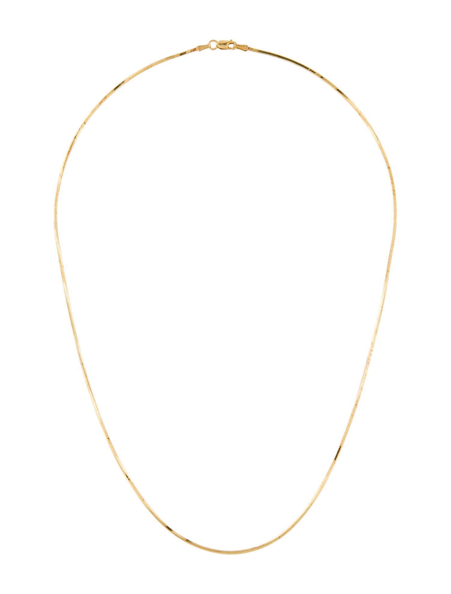 Necklace 18K Snake Chain Necklace - 18K Yellow Gold Chain, Necklaces ...