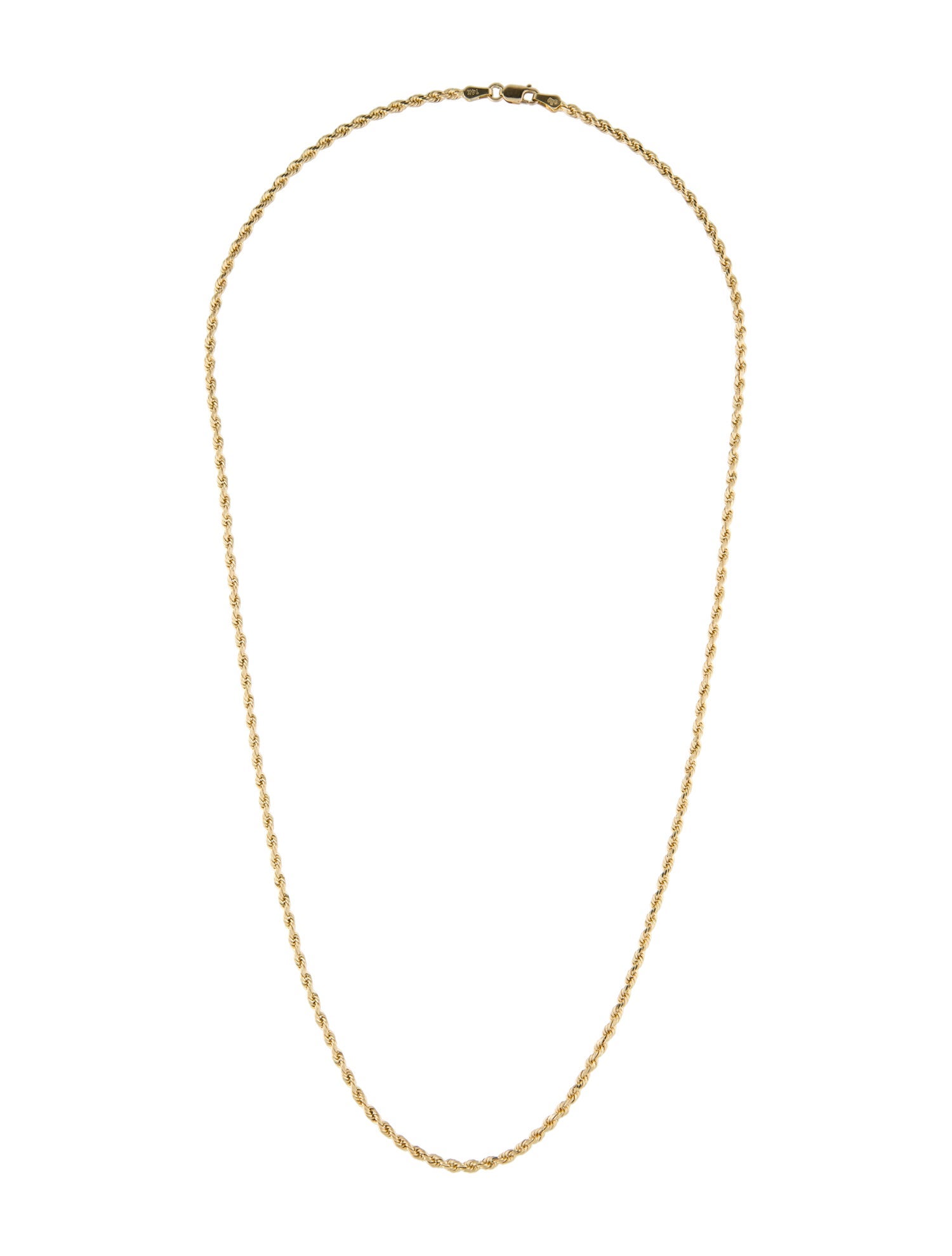 Necklace 14K Rope Chain Necklace - 14K Yellow Gold Chain, Necklaces ...
