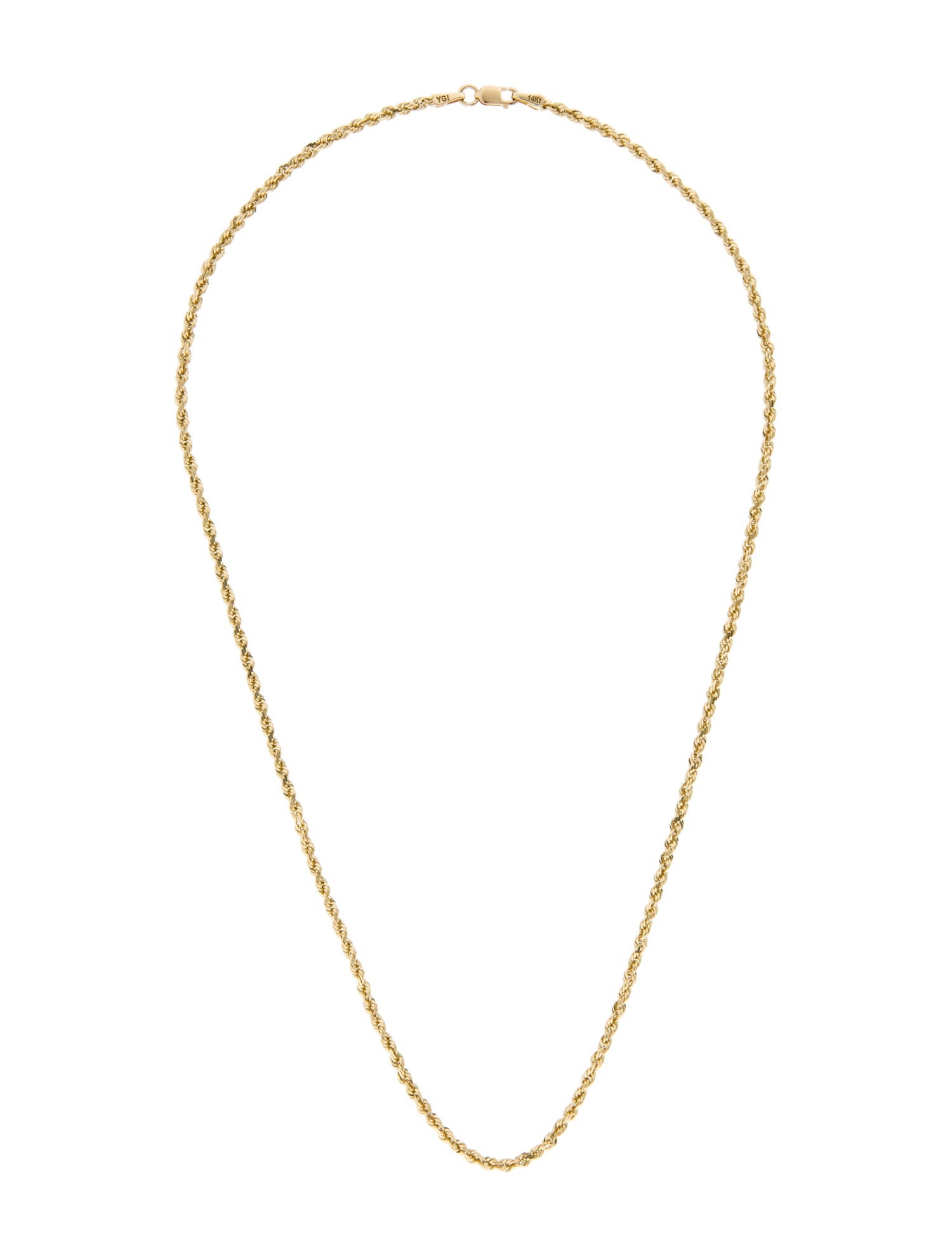 Necklace 14K Rope Chain Necklace - 14K Yellow Gold Chain, Necklaces ...