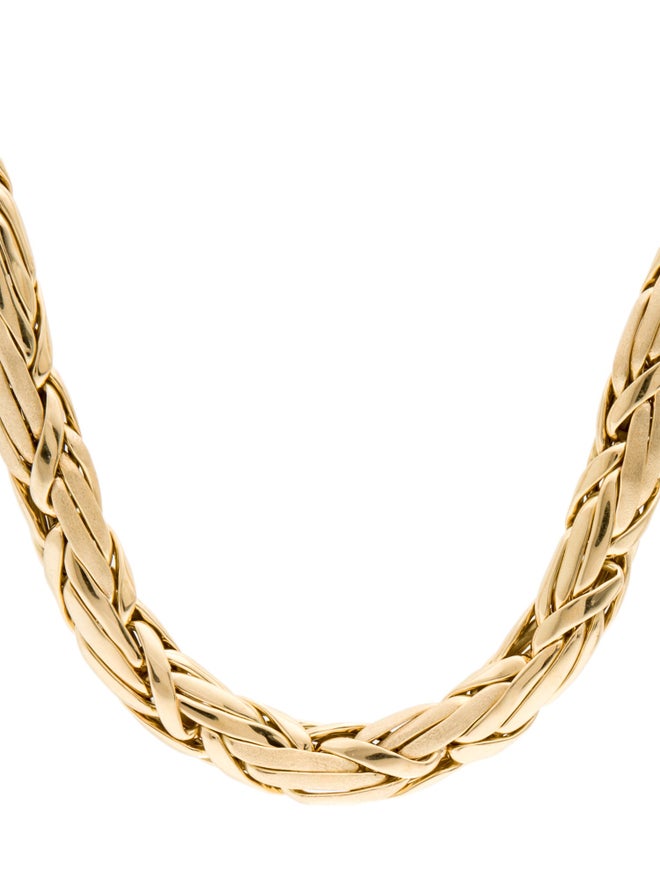 David Yurman Two-Tone Double Wheat Chain - 18K Yellow Gold Collar ...