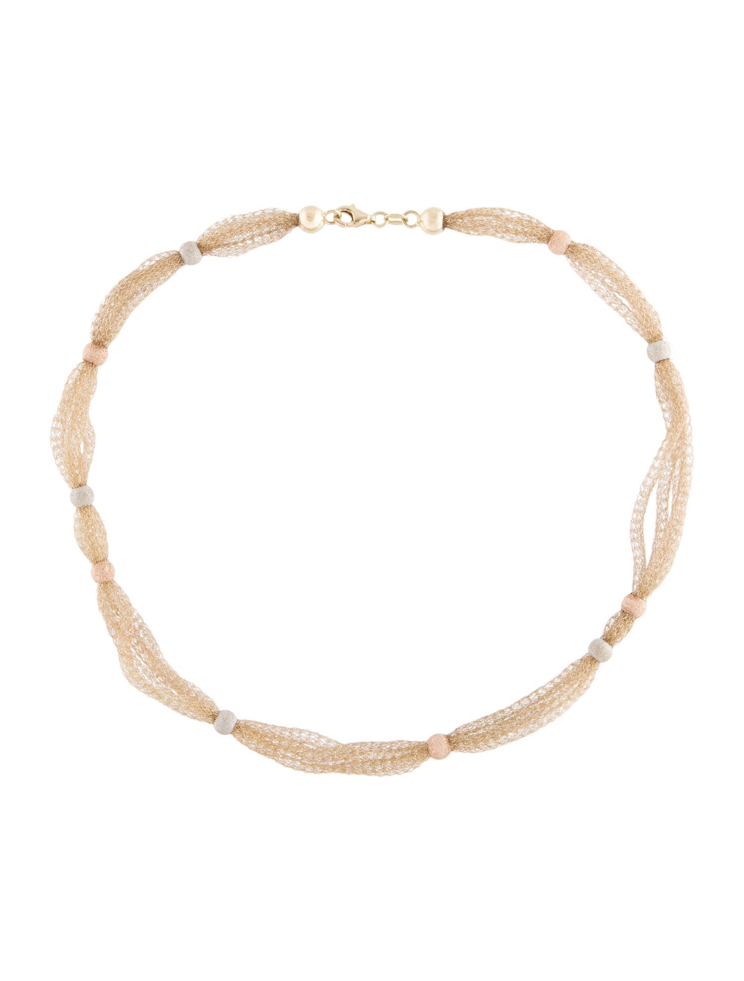 Necklace 14K Tri-Color Mesh Choker - 14K Yellow Gold Choker, Necklaces ...