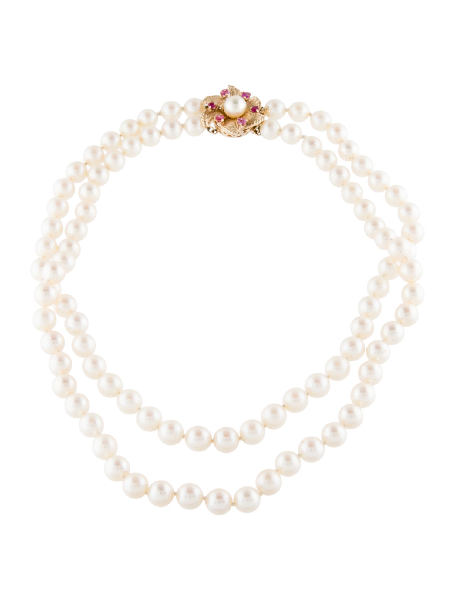 Necklace 14K Garnet Bead Necklace with Ruby Clasp - 14K Yellow Gold ...