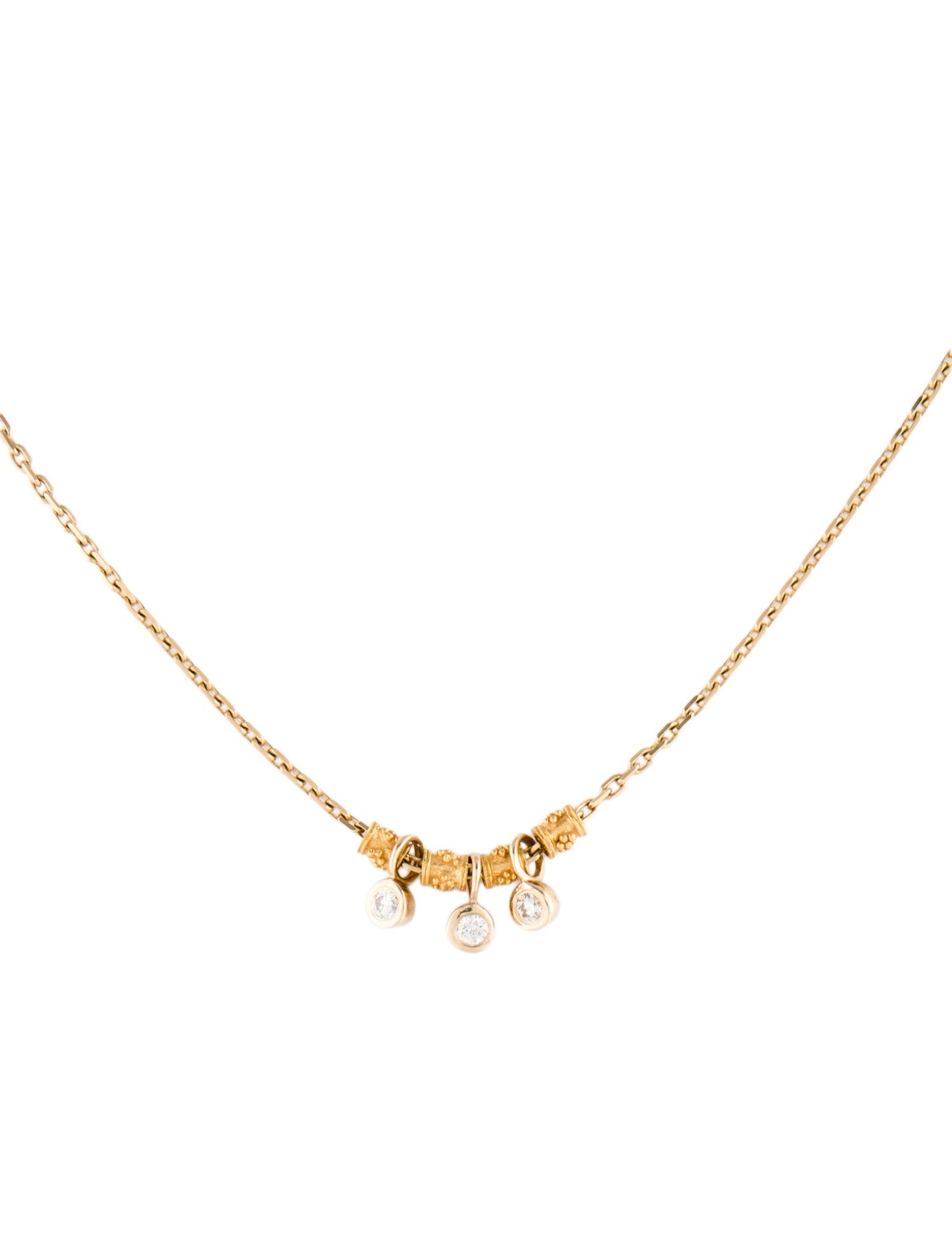 Necklace 18K Diamond Collar Necklace - 14K Yellow Gold Collar ...