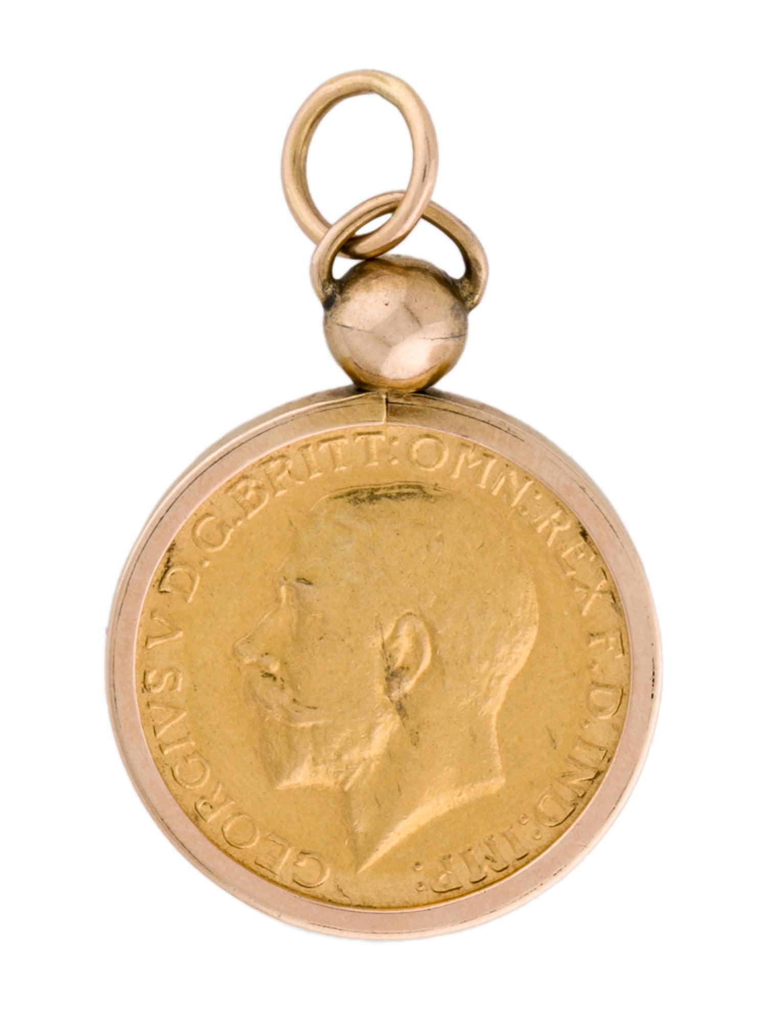 Necklace 22K Full Sovereign Coin Pendant - 22K Yellow Gold Pendant ...