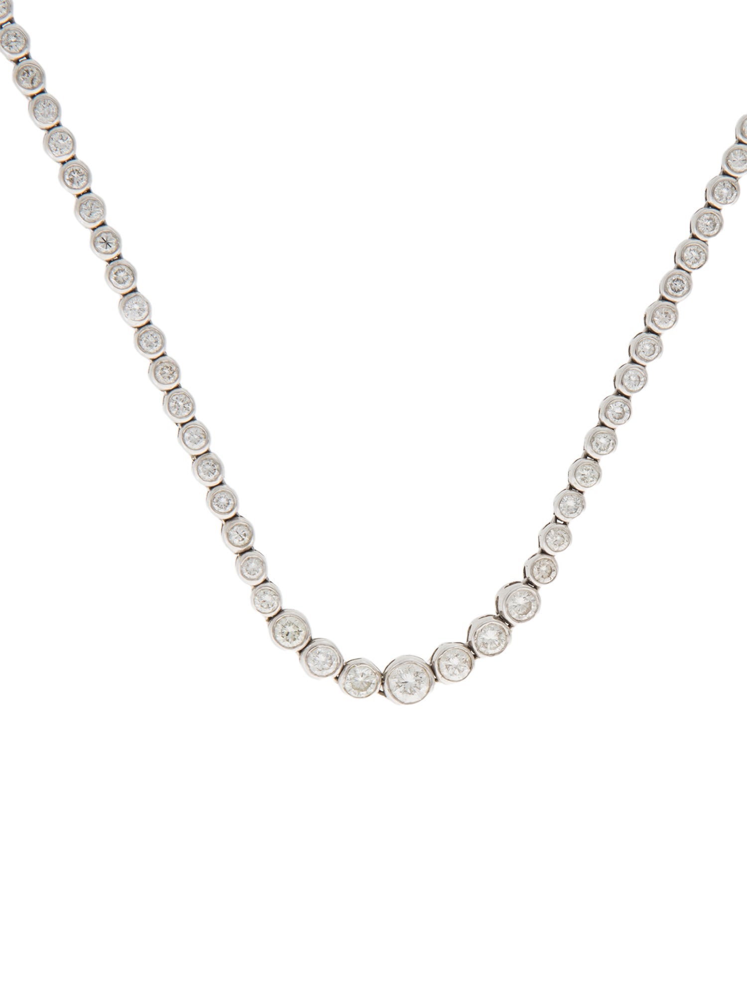 Necklace 14K 6.95ctw Diamond Graduated Tennis Link Chain Necklace ...