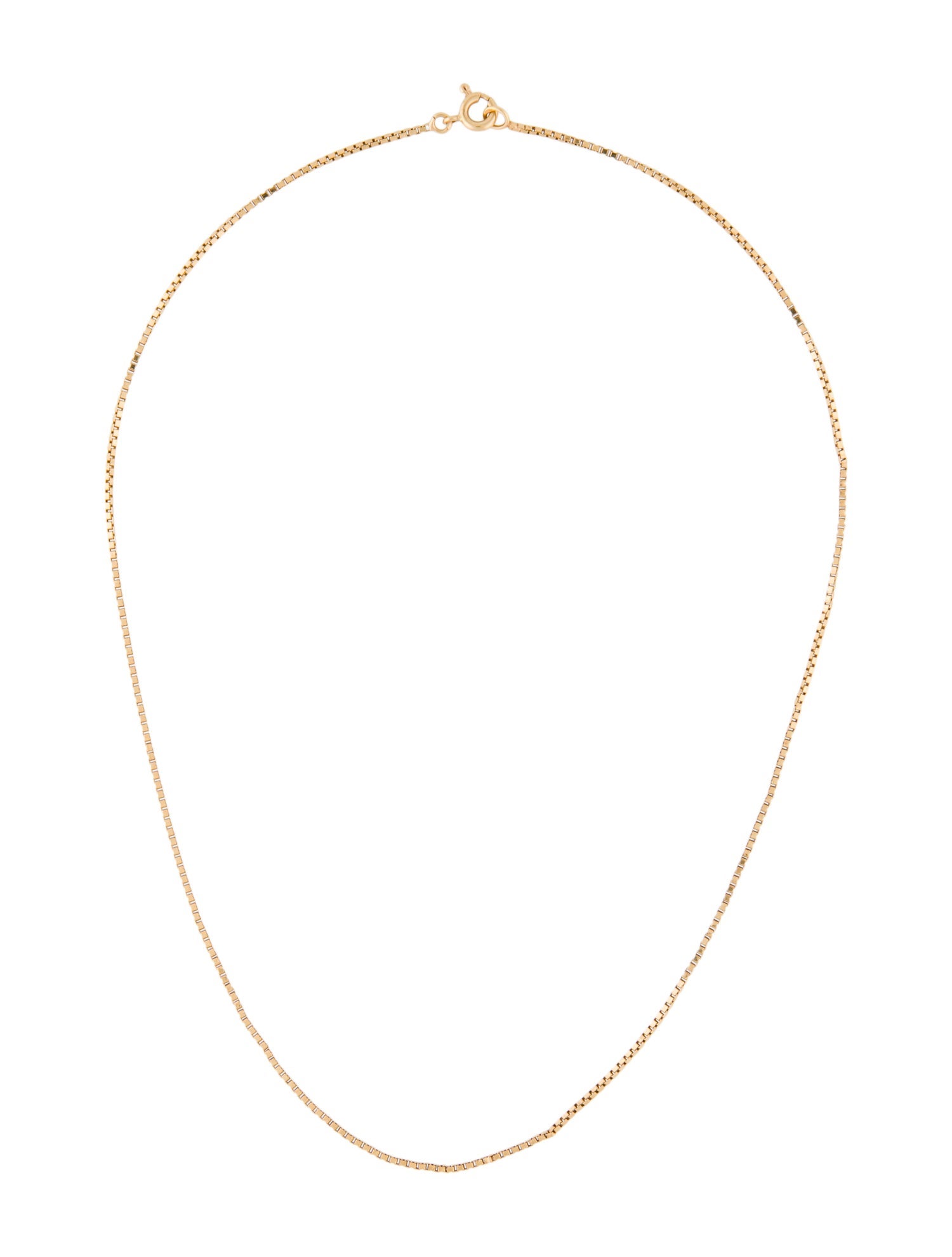 Necklace 18K Box Chain Necklace - 18K Yellow Gold Chain, Necklaces ...