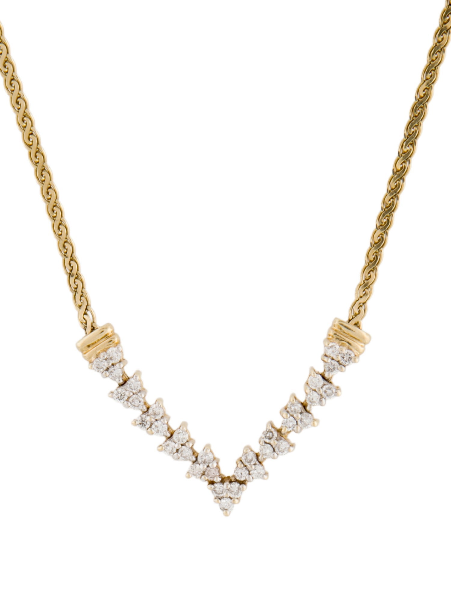 Necklace Oro Alexander 14K Diamond Cluster Pendant Necklace - 14K ...