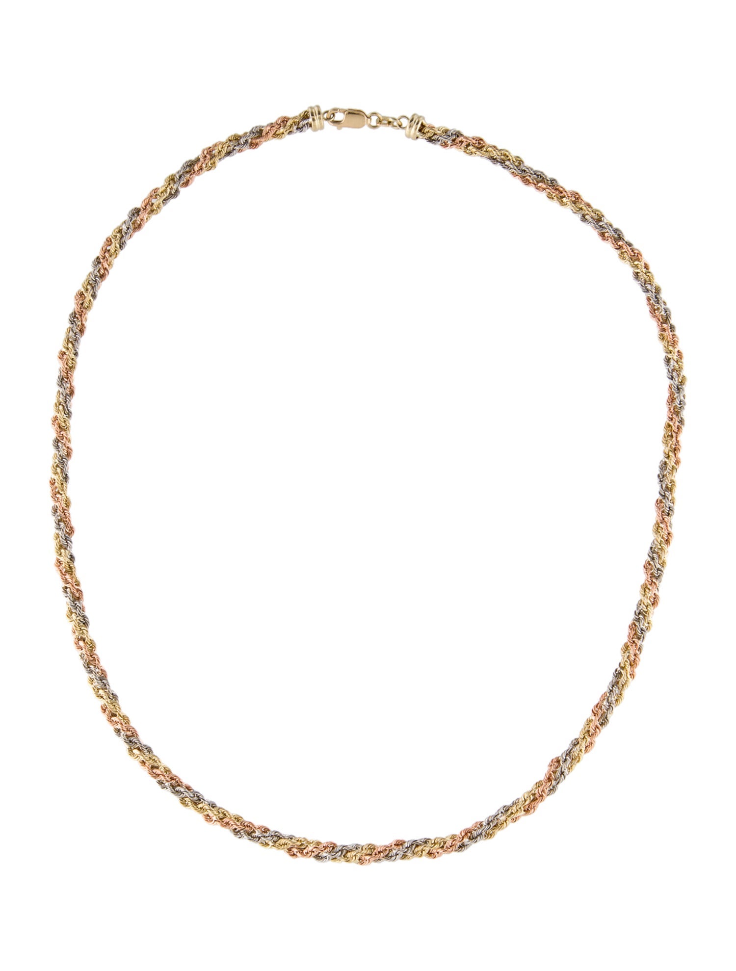 Necklace 10K Tri-Color Chain Necklace - Chain, Necklaces - NECKL294530 ...