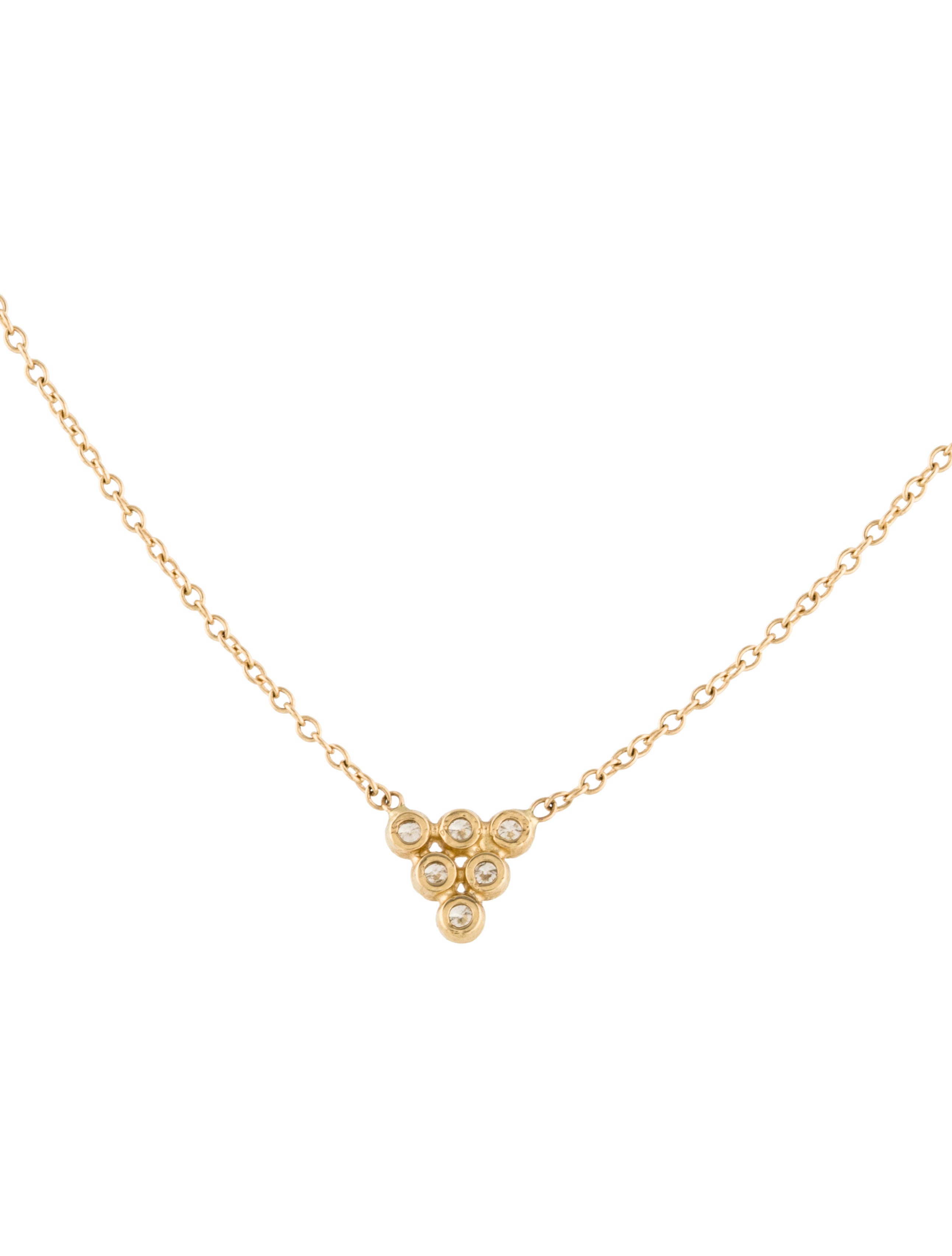 Necklace 14K Diamond Triad Pendant Necklace - Necklaces - NECKL30272 ...