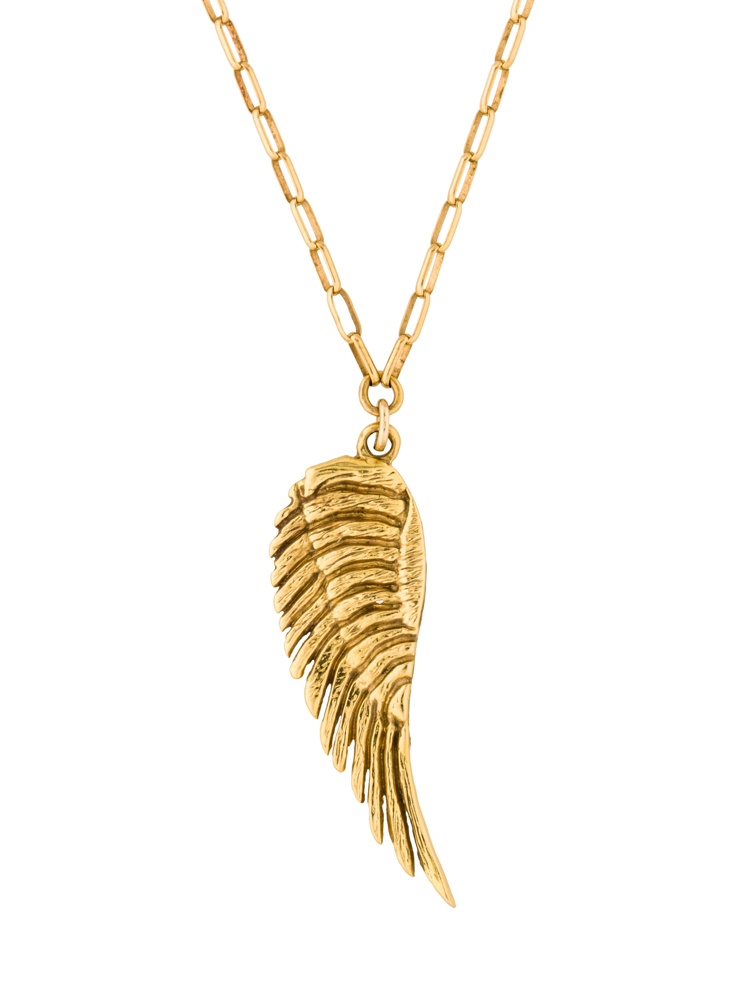 18K Angel Wing Pendant Necklace - Necklaces - NECKL32496 | The RealReal
