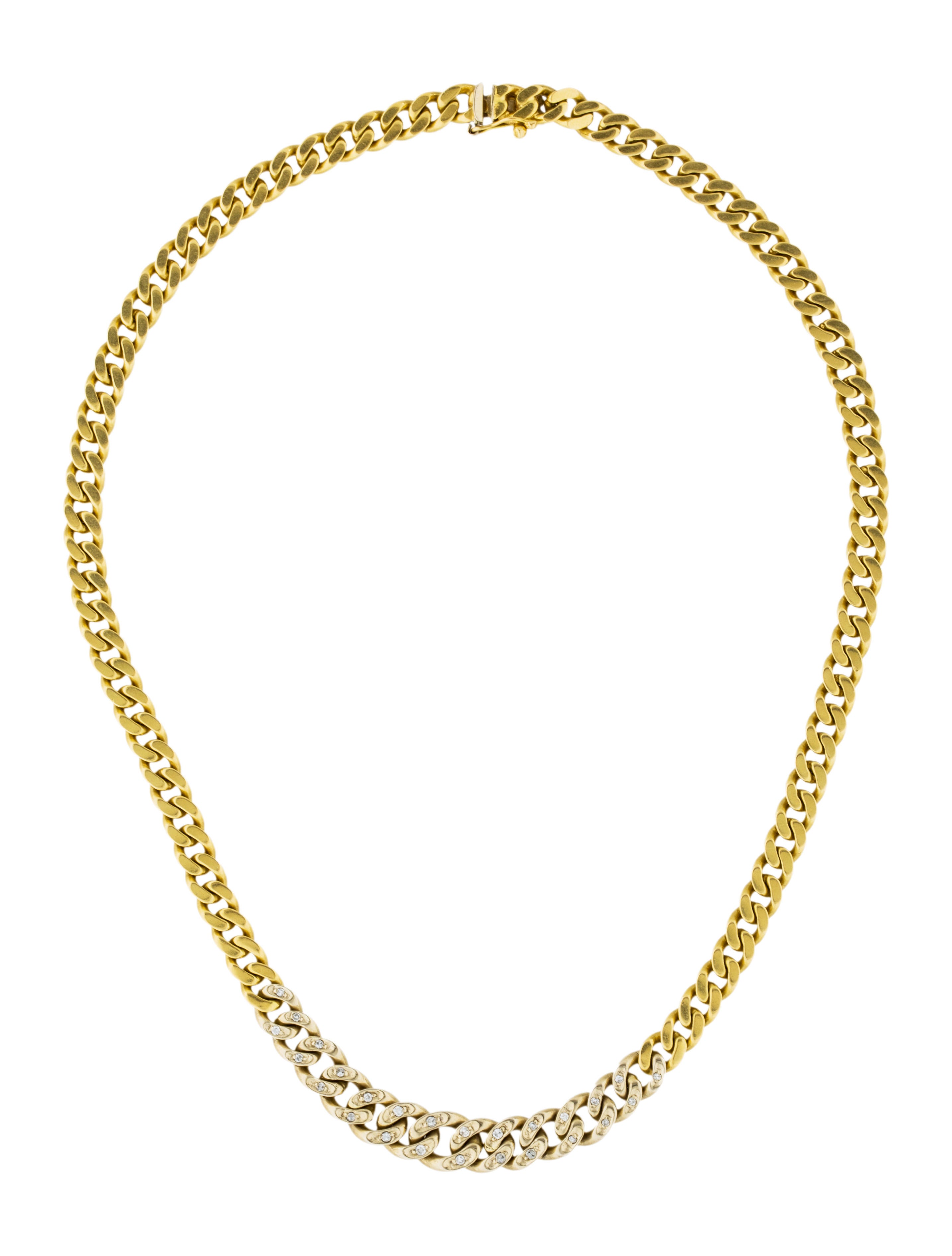 18K Diamond Curb Chain Necklace - Necklaces - NECKL35351 | The RealReal