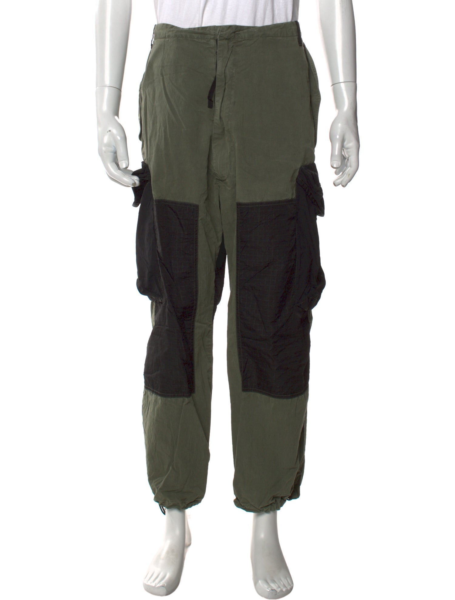 Nemen Colorblock Pattern Cargo Pants - Green, 14.5" Rise Pants ...