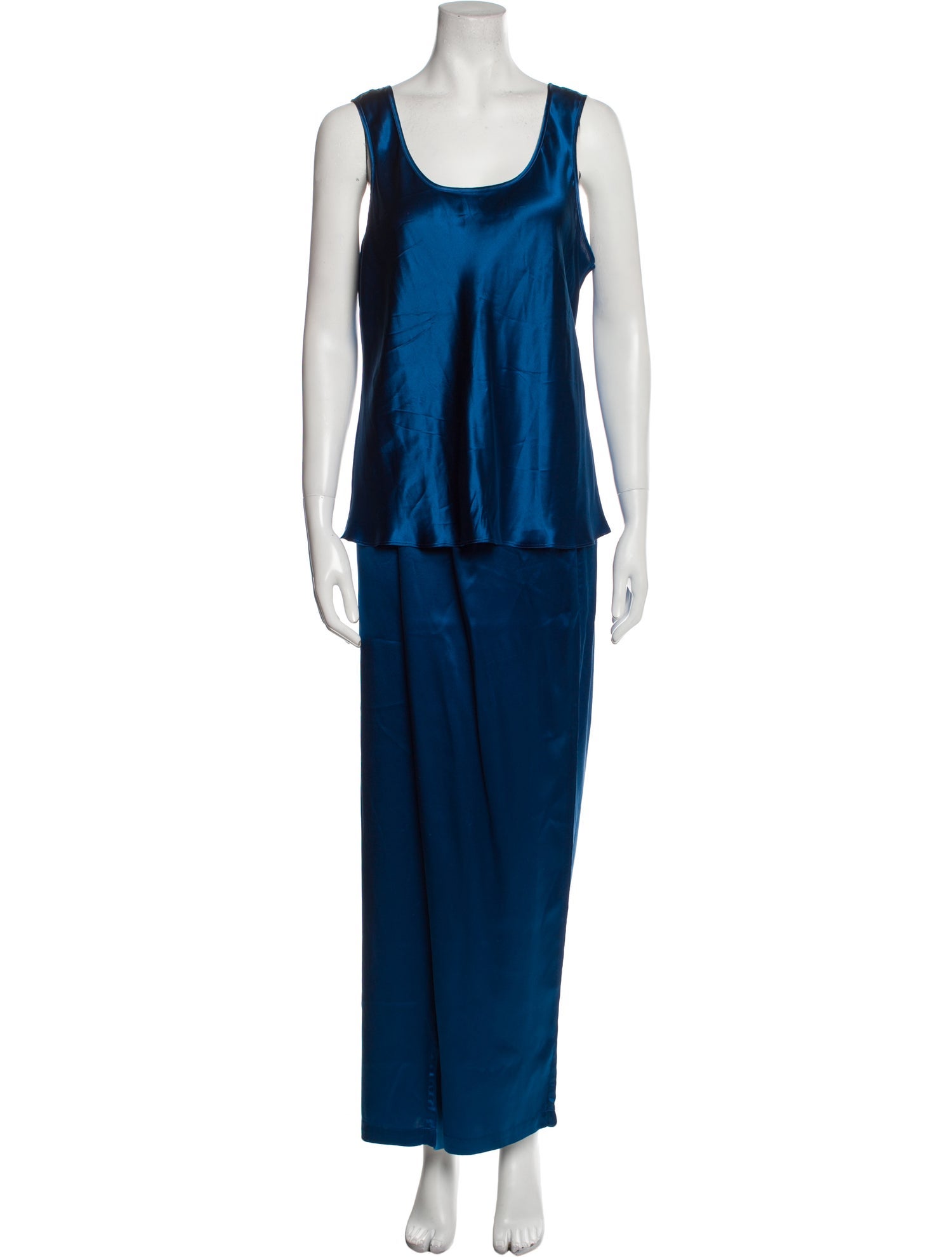 Neiman Marcus Silk Pantsuit - Blue, 14" Rise Suits and Sets, Clothing ...