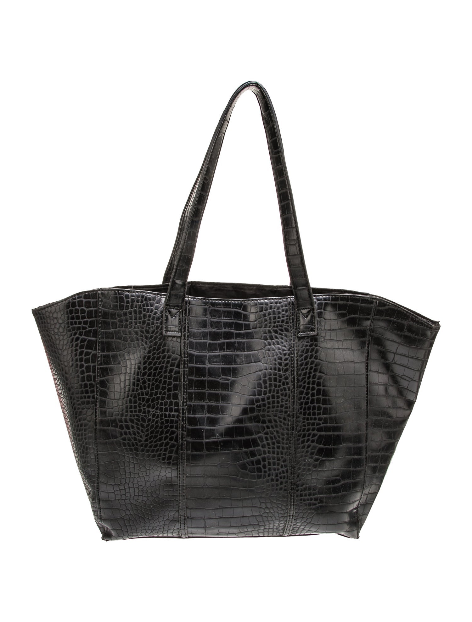 Neiman Marcus Embossed Leather Tote - Black Totes, Handbags ...