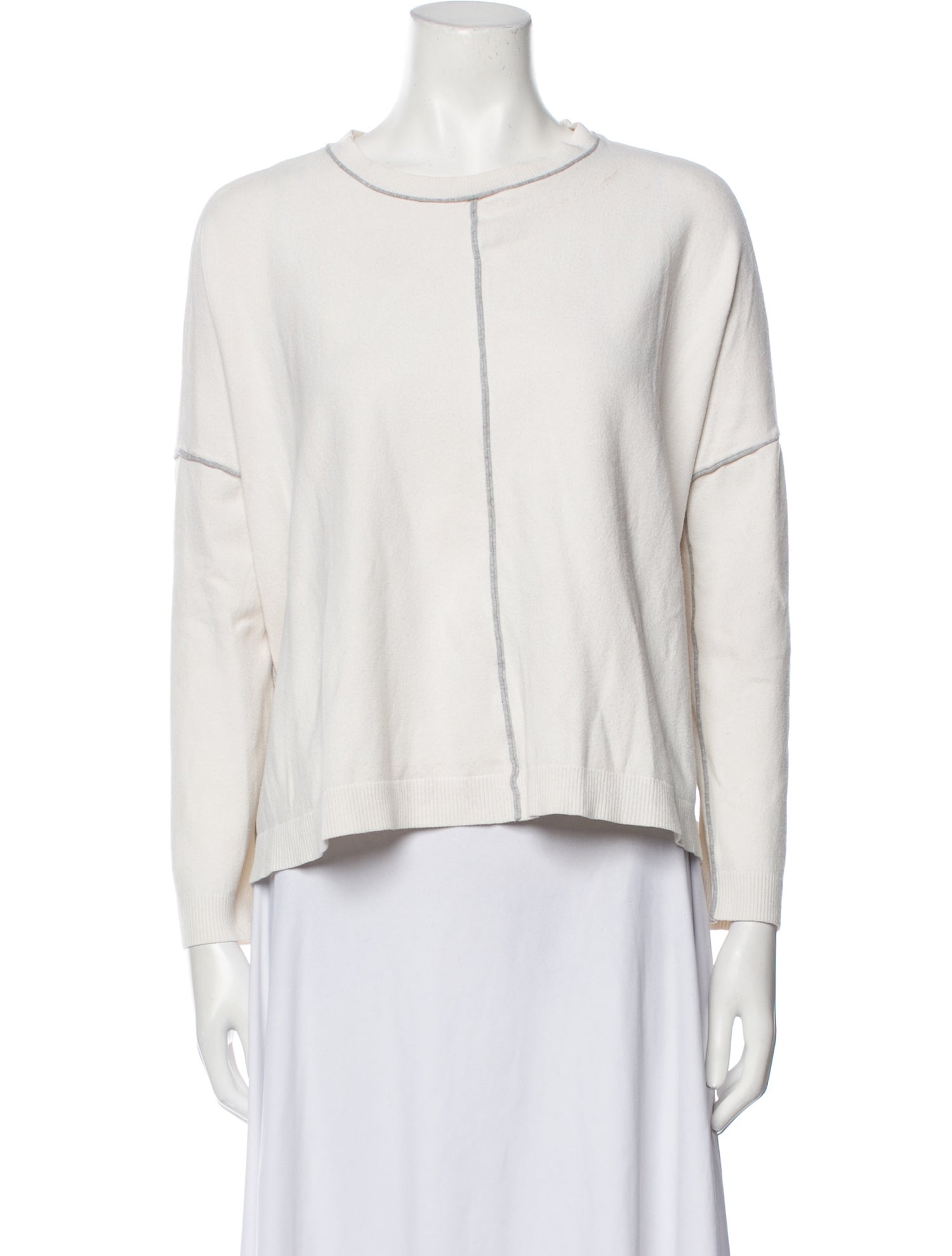 Neiman Marcus Crew Neck Sweater - Neutrals Knitwear, Clothing ...