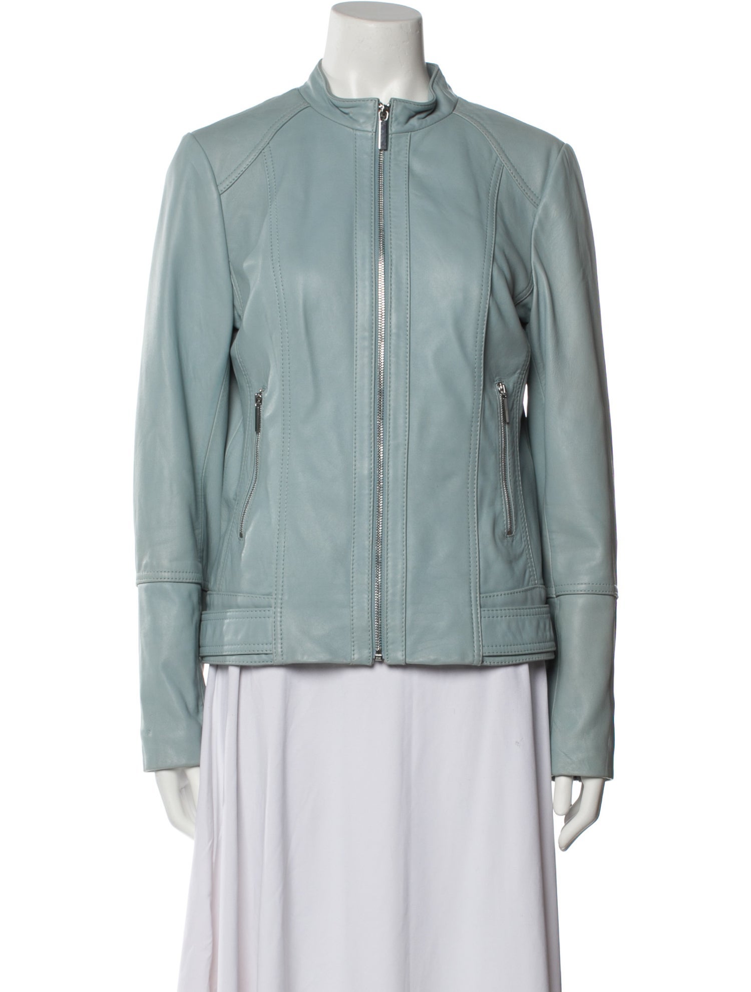 Neiman Marcus Leather Jacket - Burgundy Jackets, Clothing - NEMRC64170 ...