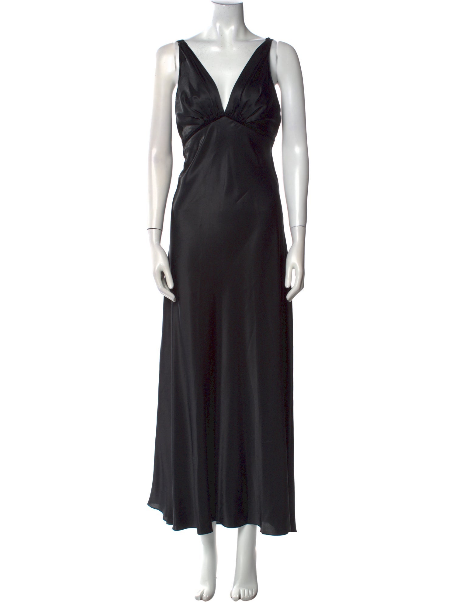 Neiman Marcus V-Neck Long Dress - Black Dresses, Clothing - NEMRC68313 | The RealReal