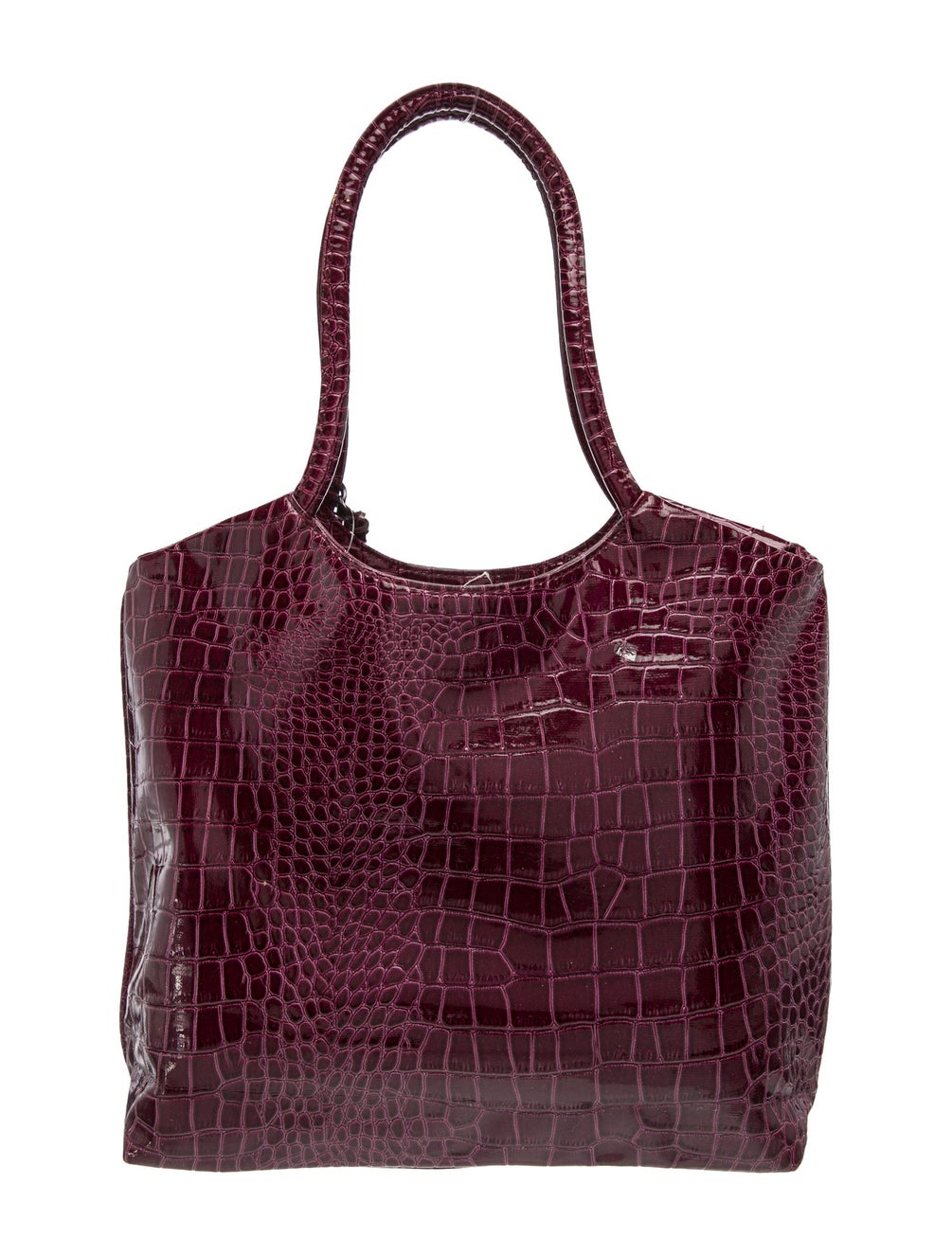 Neiman Marcus Embossed Leather Shoulder Bag - Burgundy Shoulder Bags ...