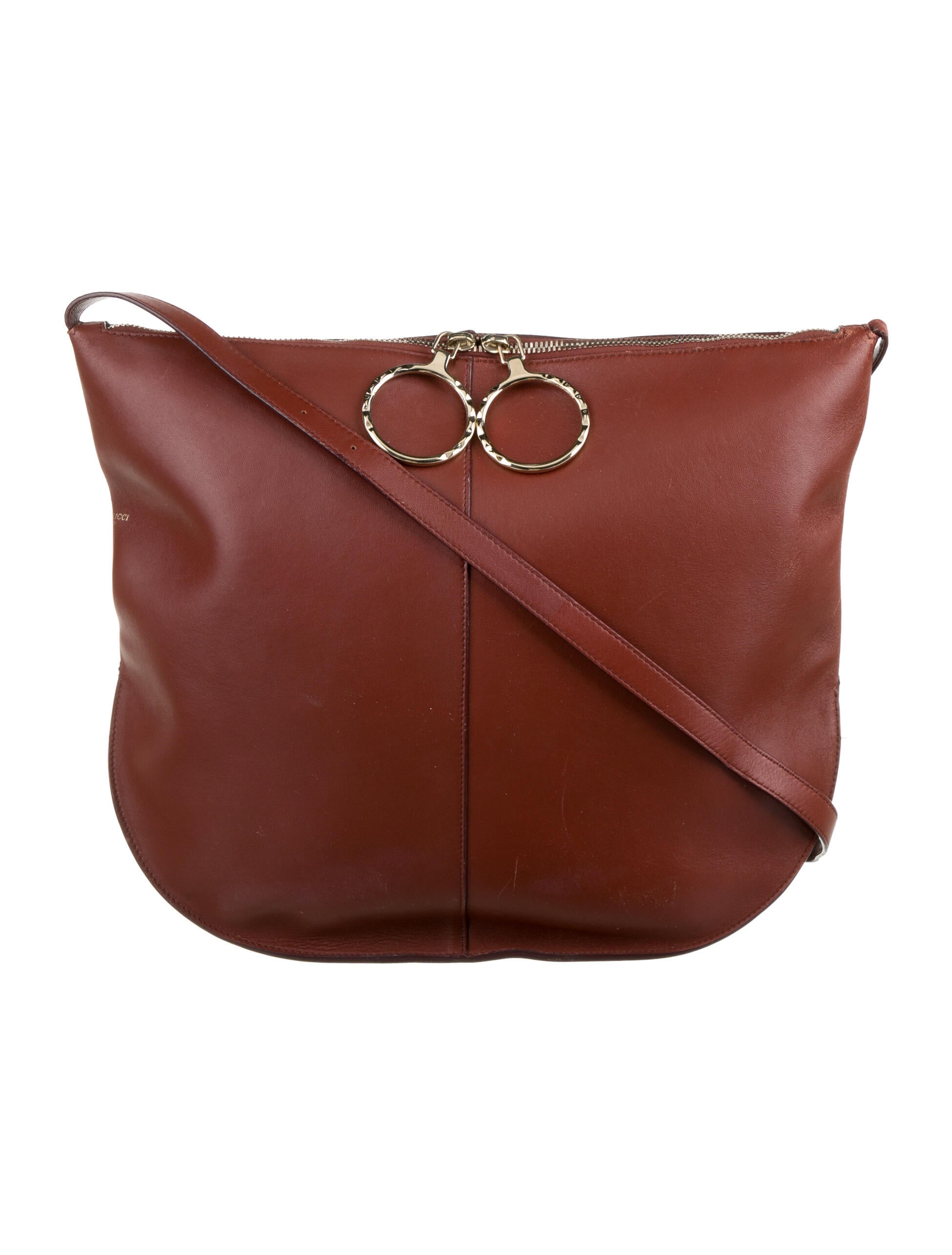 Nina Ricci Leather Shoulder Bag - Brown Shoulder Bags, Handbags ...