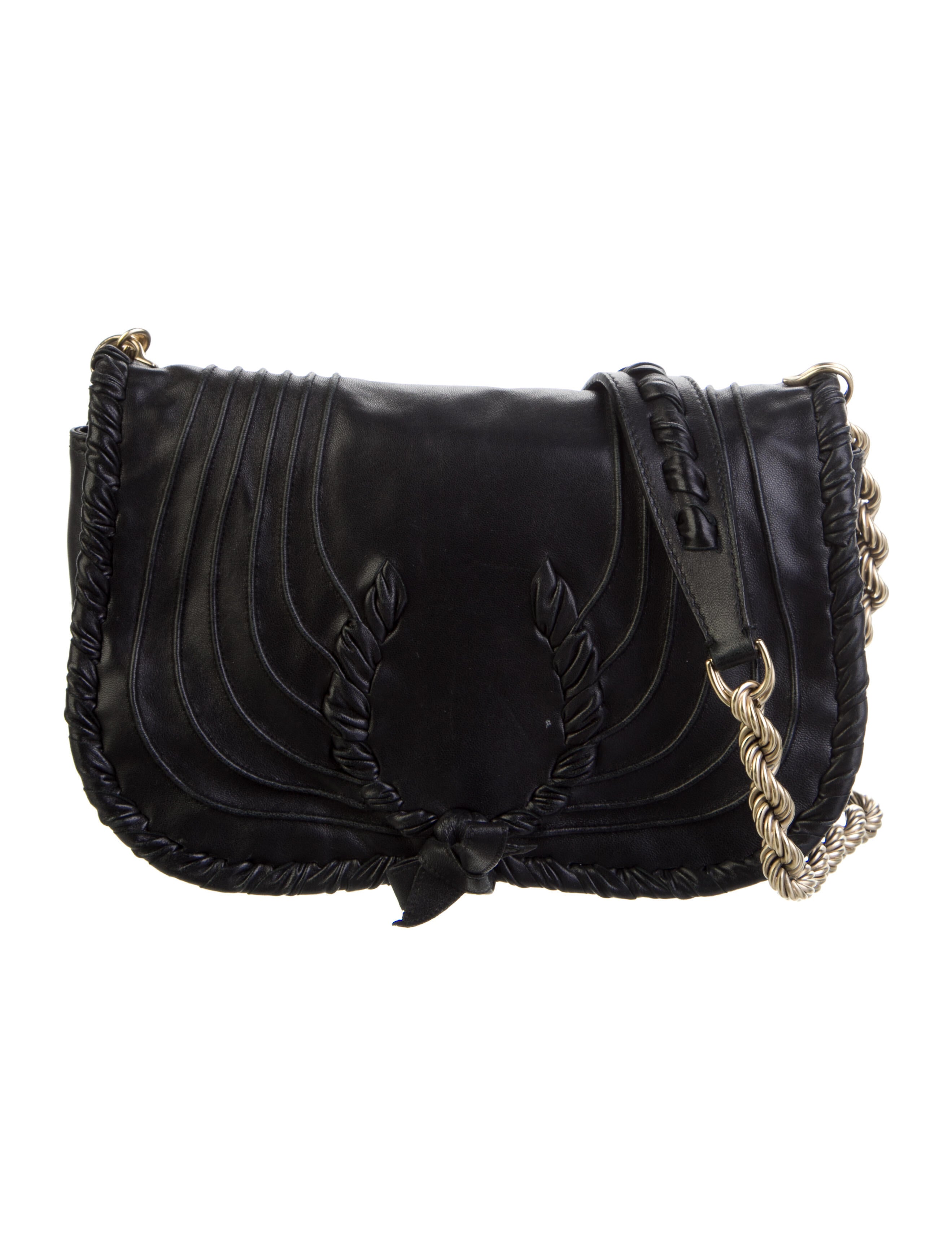 Nina Ricci Leather Shoulder Bag - Black Shoulder Bags, Handbags ...