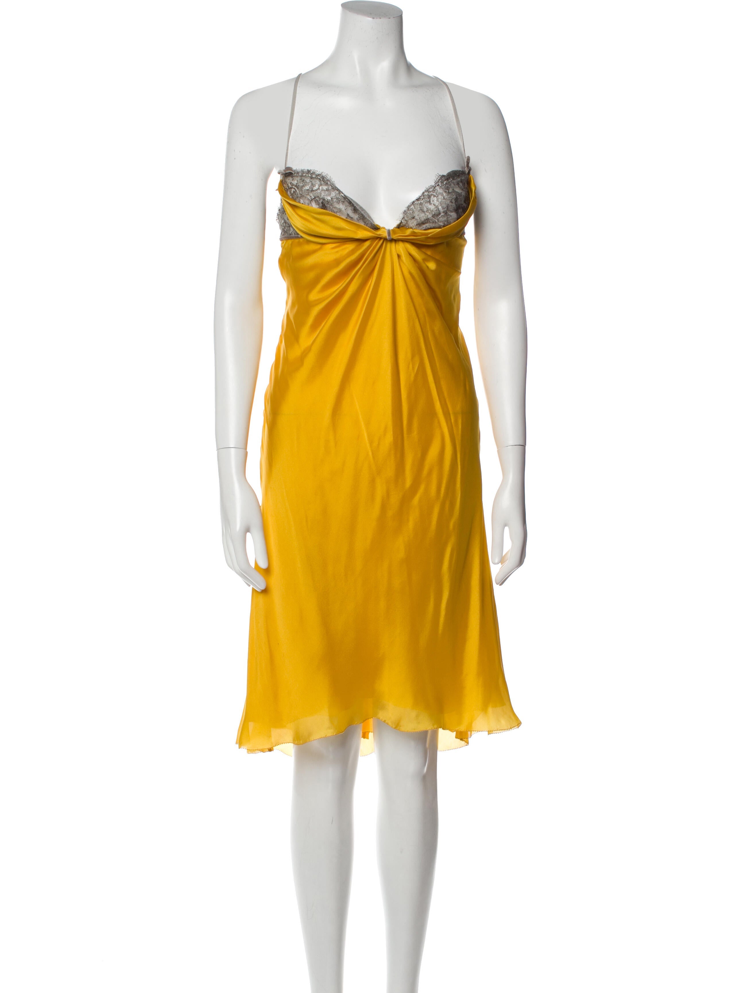 Nina Ricci Eyelet Halter Dress w/ Tags - Yellow Dresses, Clothing ...