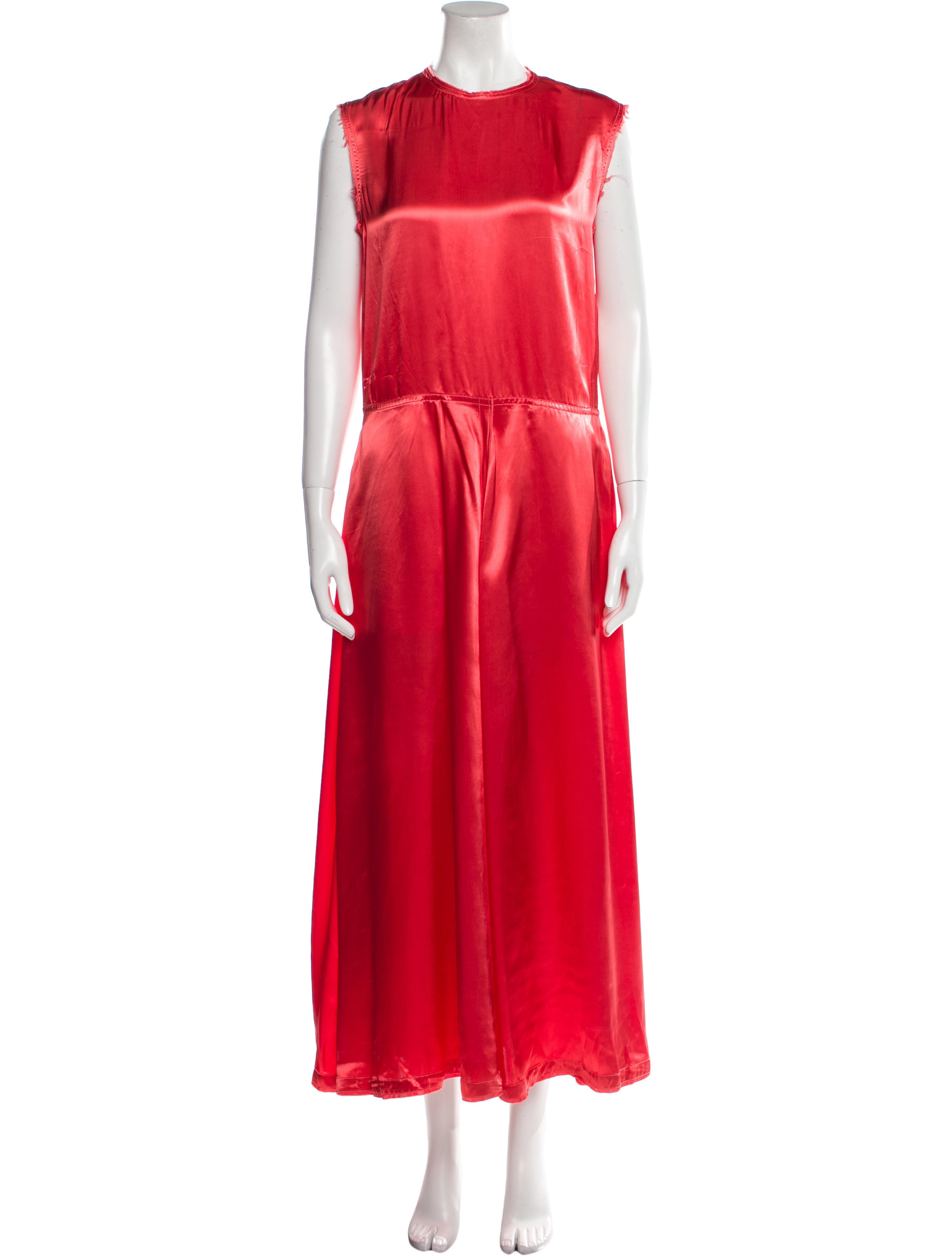 Nina Ricci Crew Neck Long Dress - Red Dresses, Clothing - NIN45079 ...