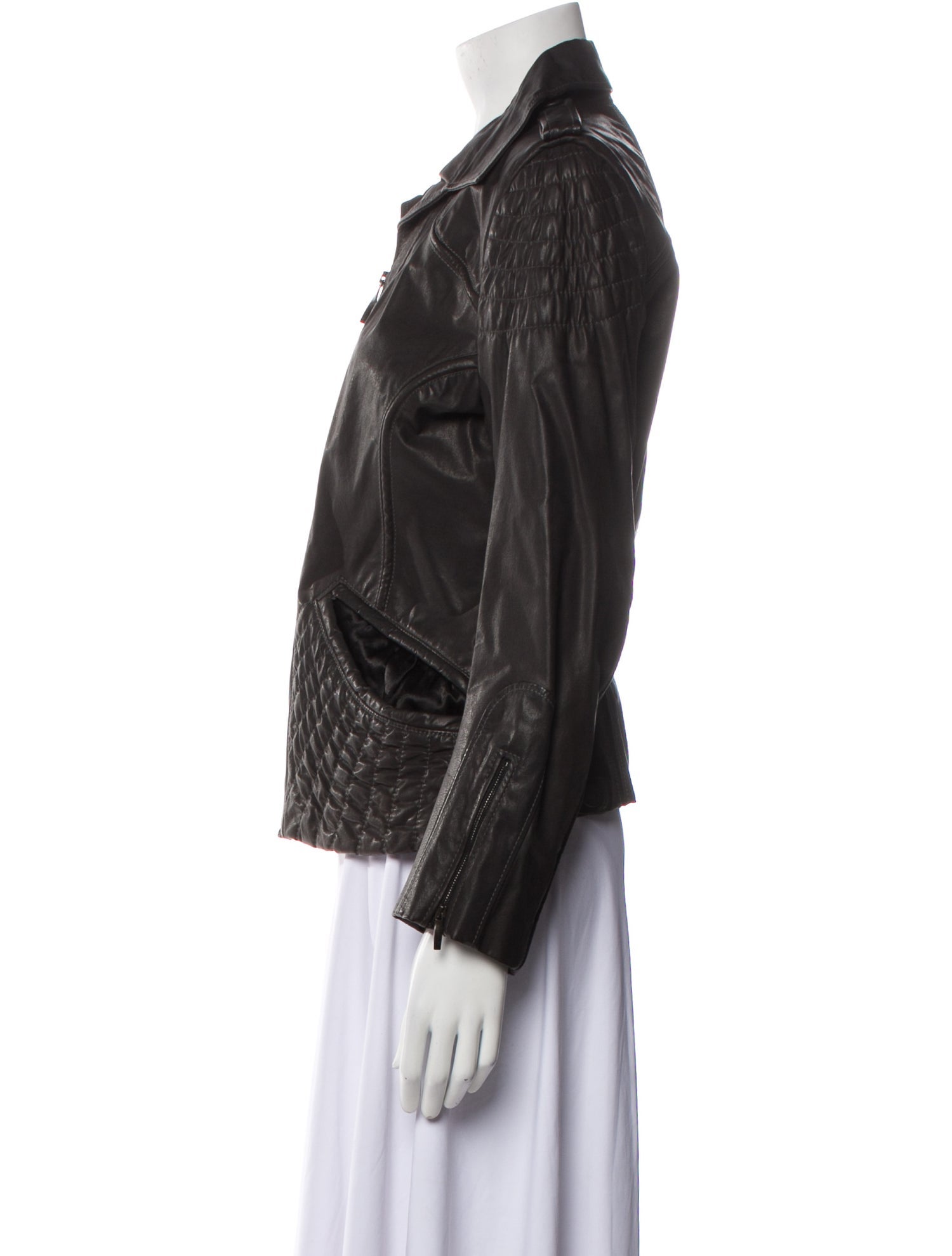 Nina Ricci Calf Leather Jacket - Black Jackets, Clothing - NIN46408 ...