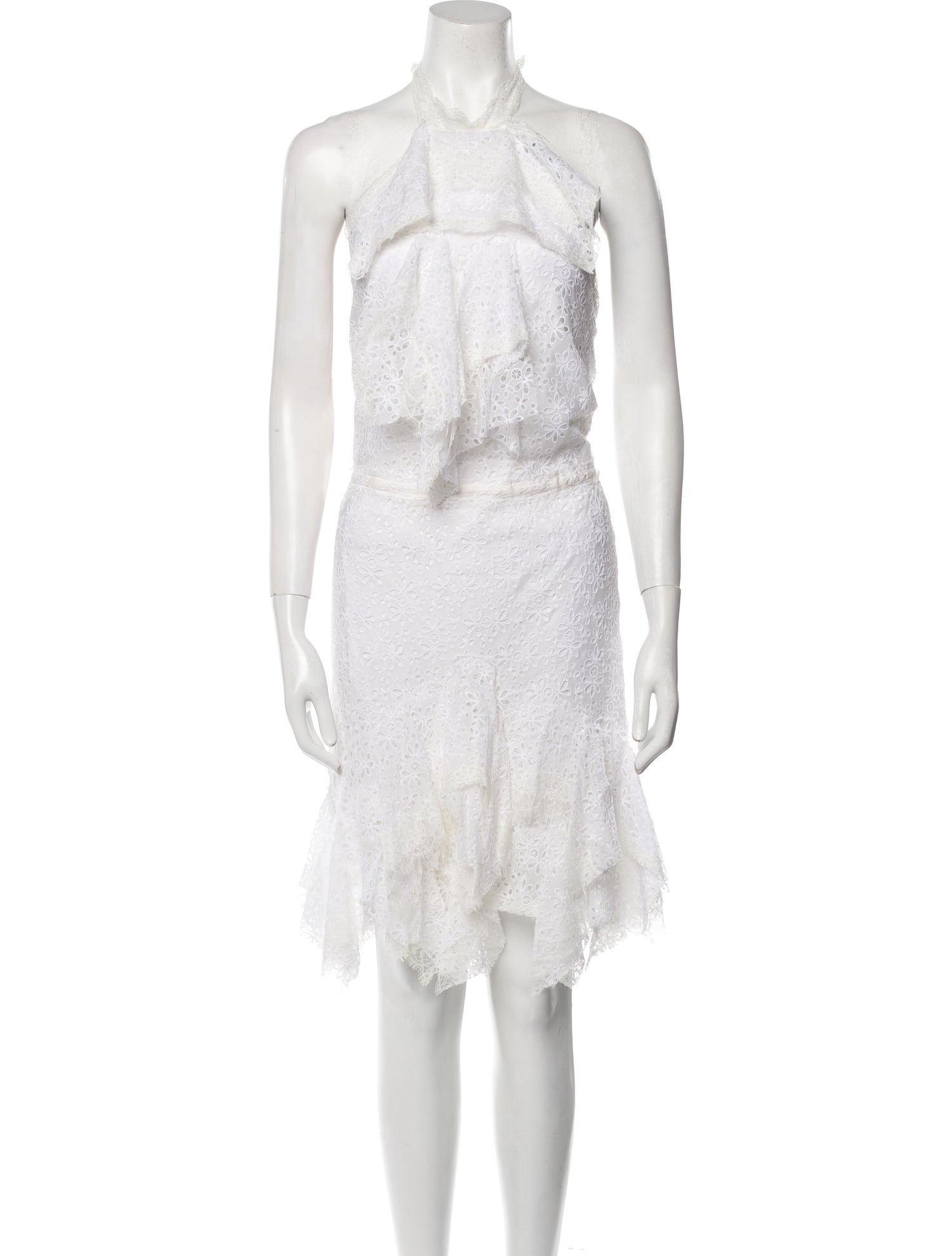 Nina Ricci Lace Pattern Knee-Length Dress - Neutrals Dresses, Clothing ...