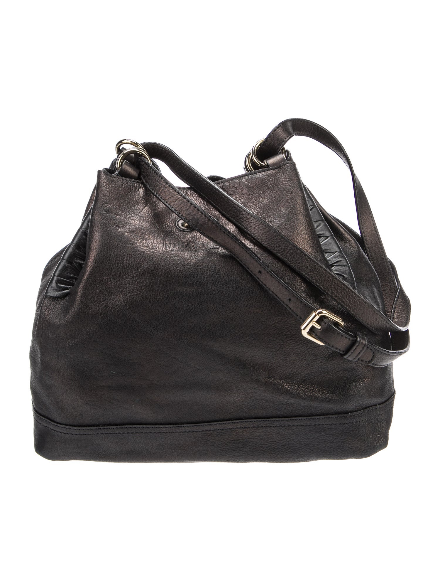 Nina Ricci Metallic Leather Shoulder Bag - Black Shoulder Bags ...