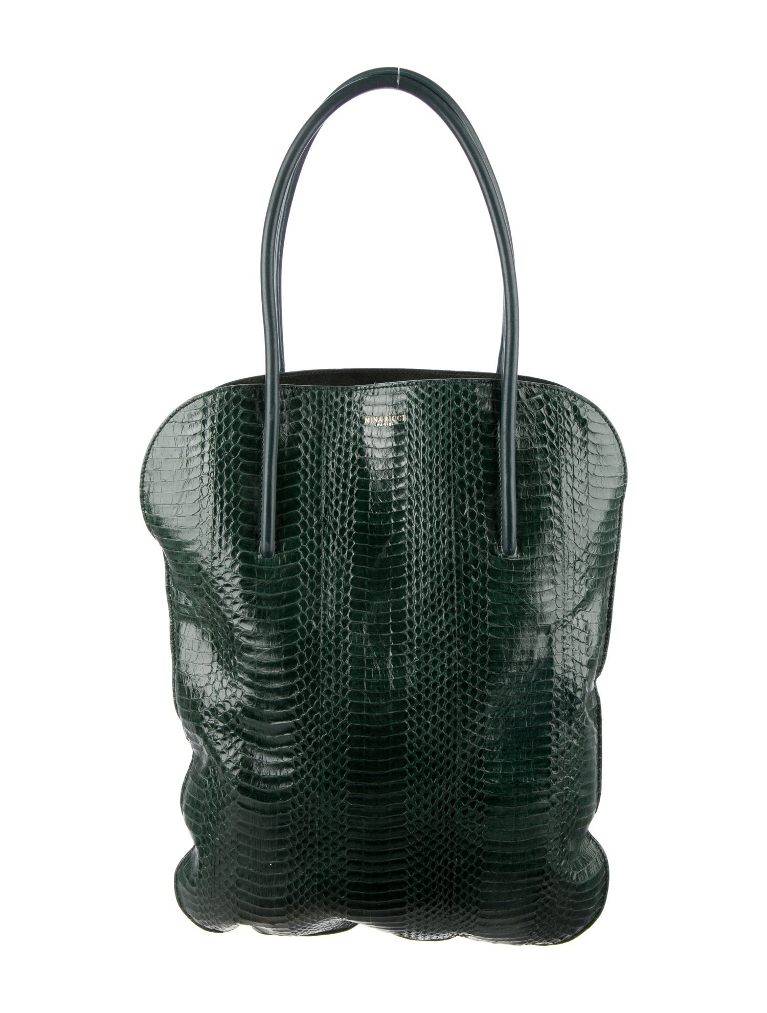 Nina Ricci Watersnake Leather-Trimmed Tote - Green Totes, Handbags ...