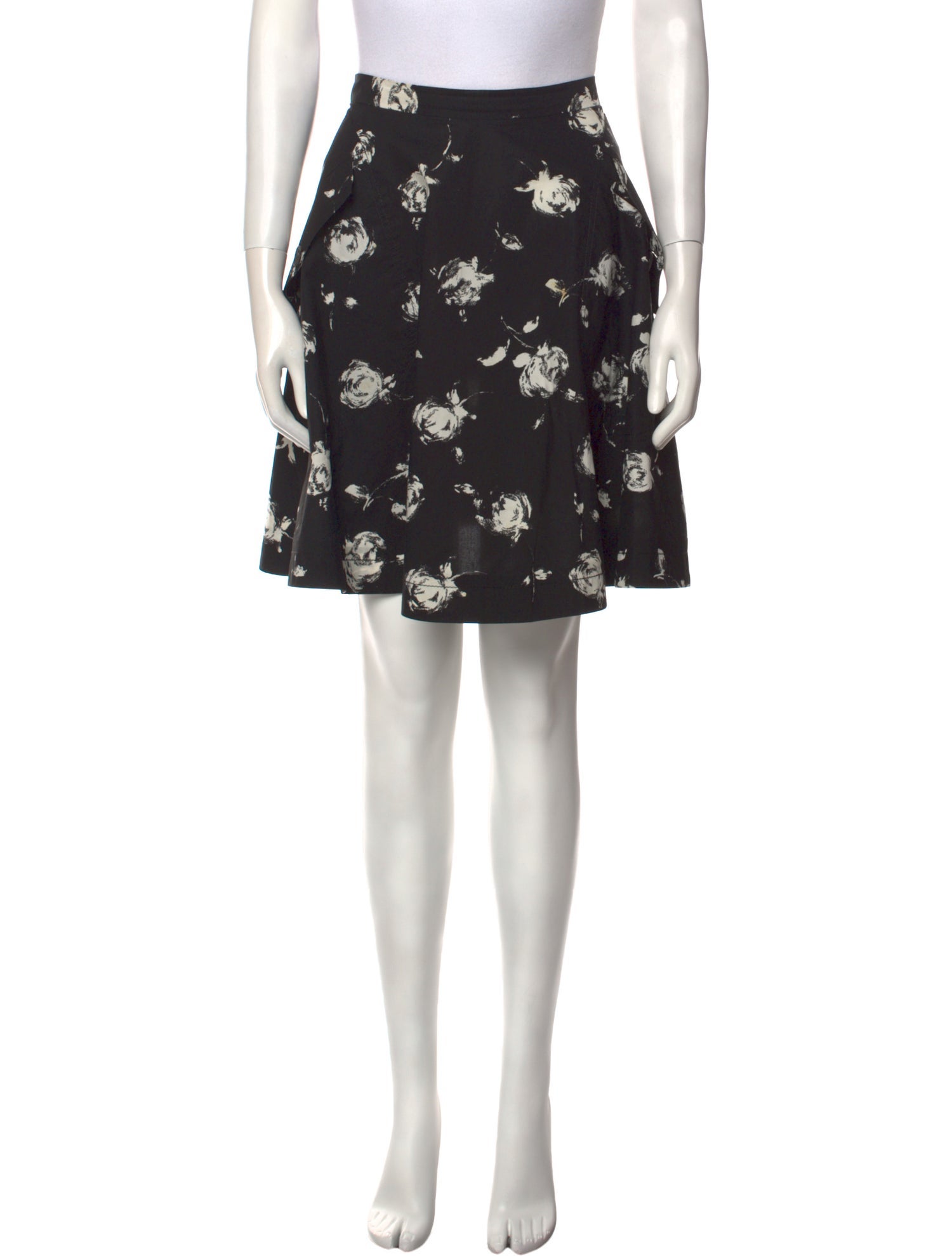 Nina Ricci Floral Print Mini Skirt - Black Skirts, Clothing - NIN48352 ...