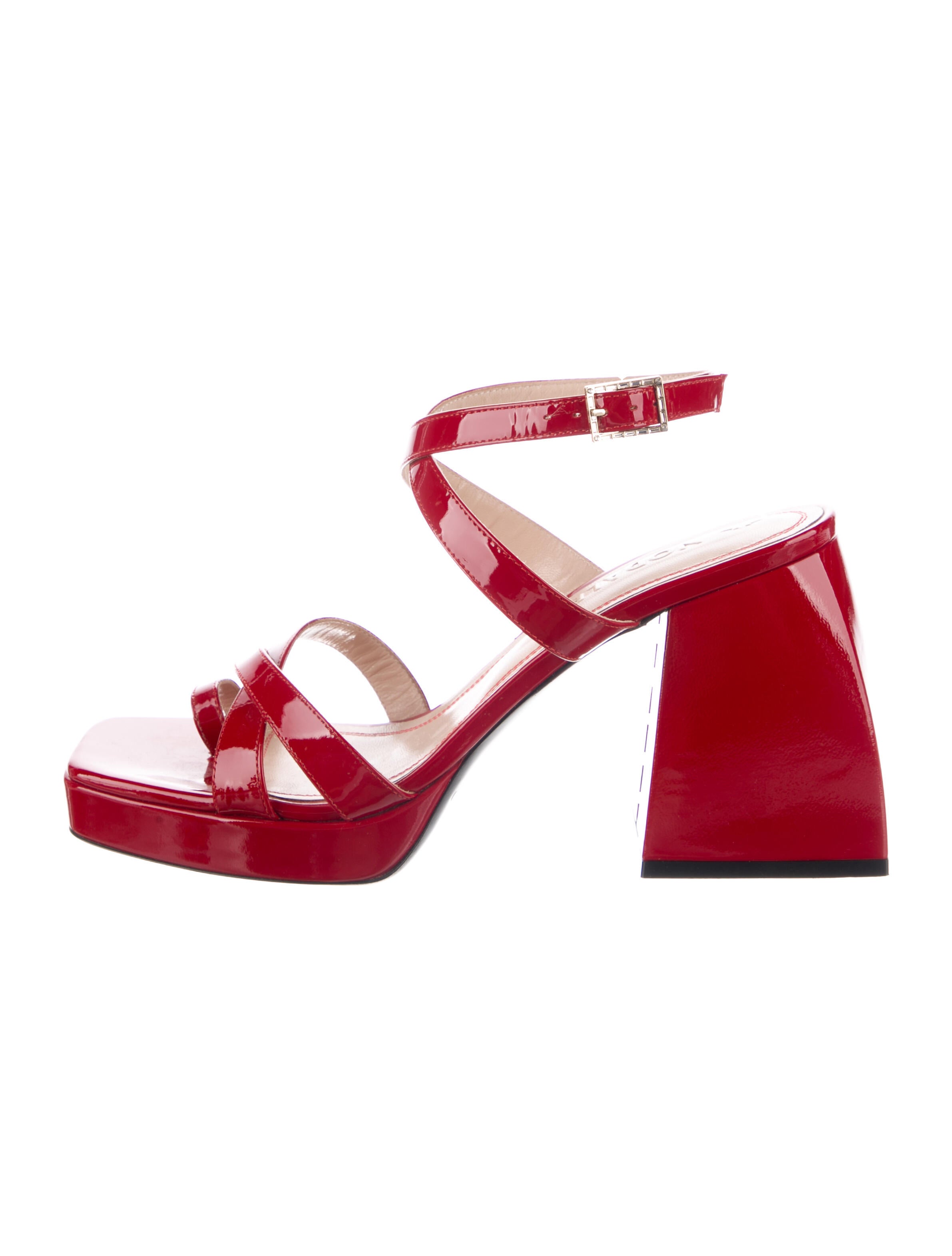 Nodaleto Patent Leather Sandals - Red Sandals, Shoes - NODAL20256 | The ...
