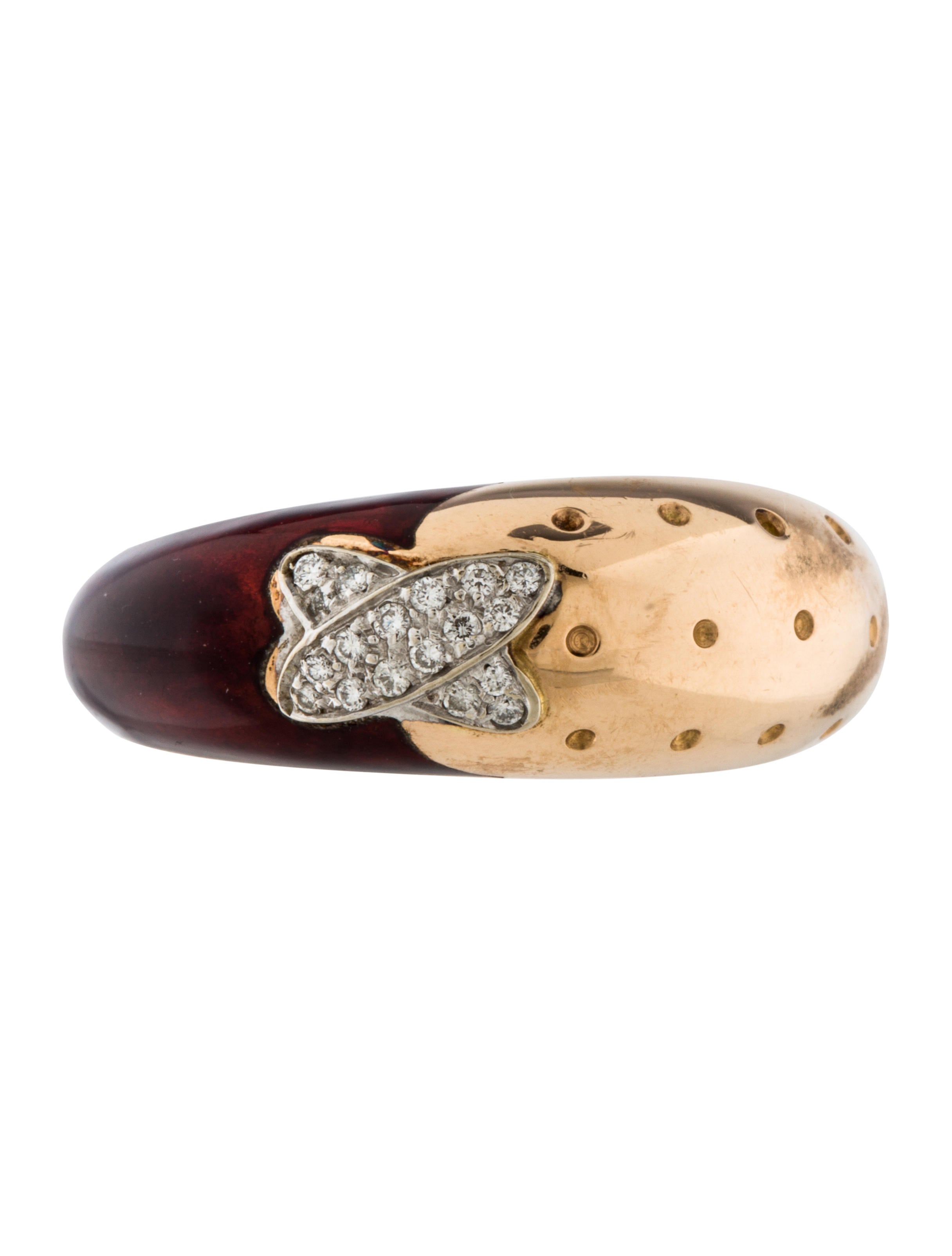 La Nouvelle Bague Diamond & Enamel Ring - Gold, 18K Rose Gold Band ...