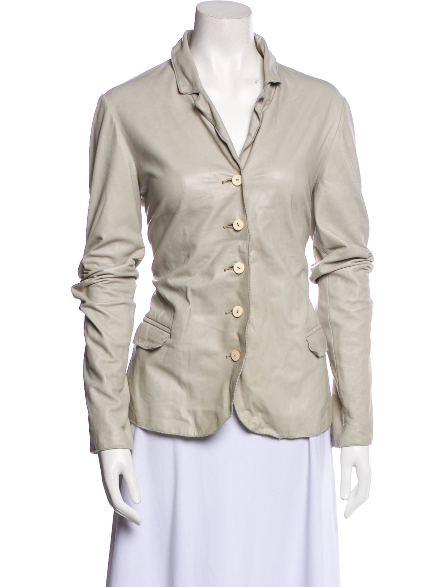 Nigel Preston & Knight Leather Blazer - Neutrals Jackets, Clothing ...
