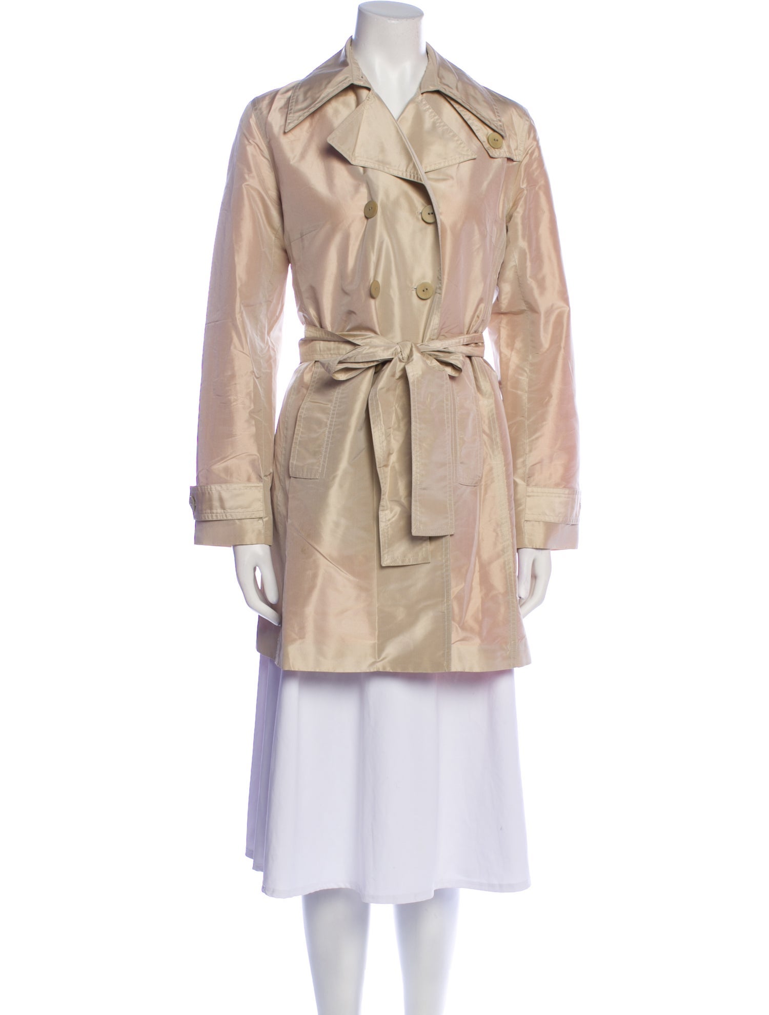 Anne Dee Goldin Silk Trench Coat - Neutrals Coats, Clothing - NSD20182 ...