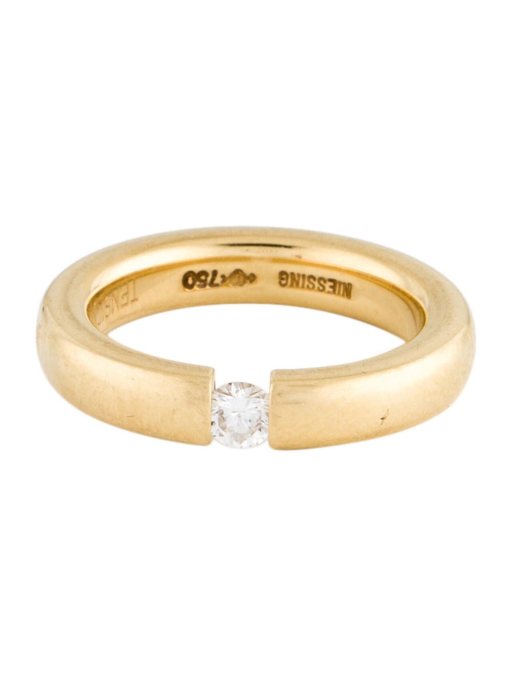Niessing 18K Diamond Tension Band - 18K Yellow Gold Band, Rings ...
