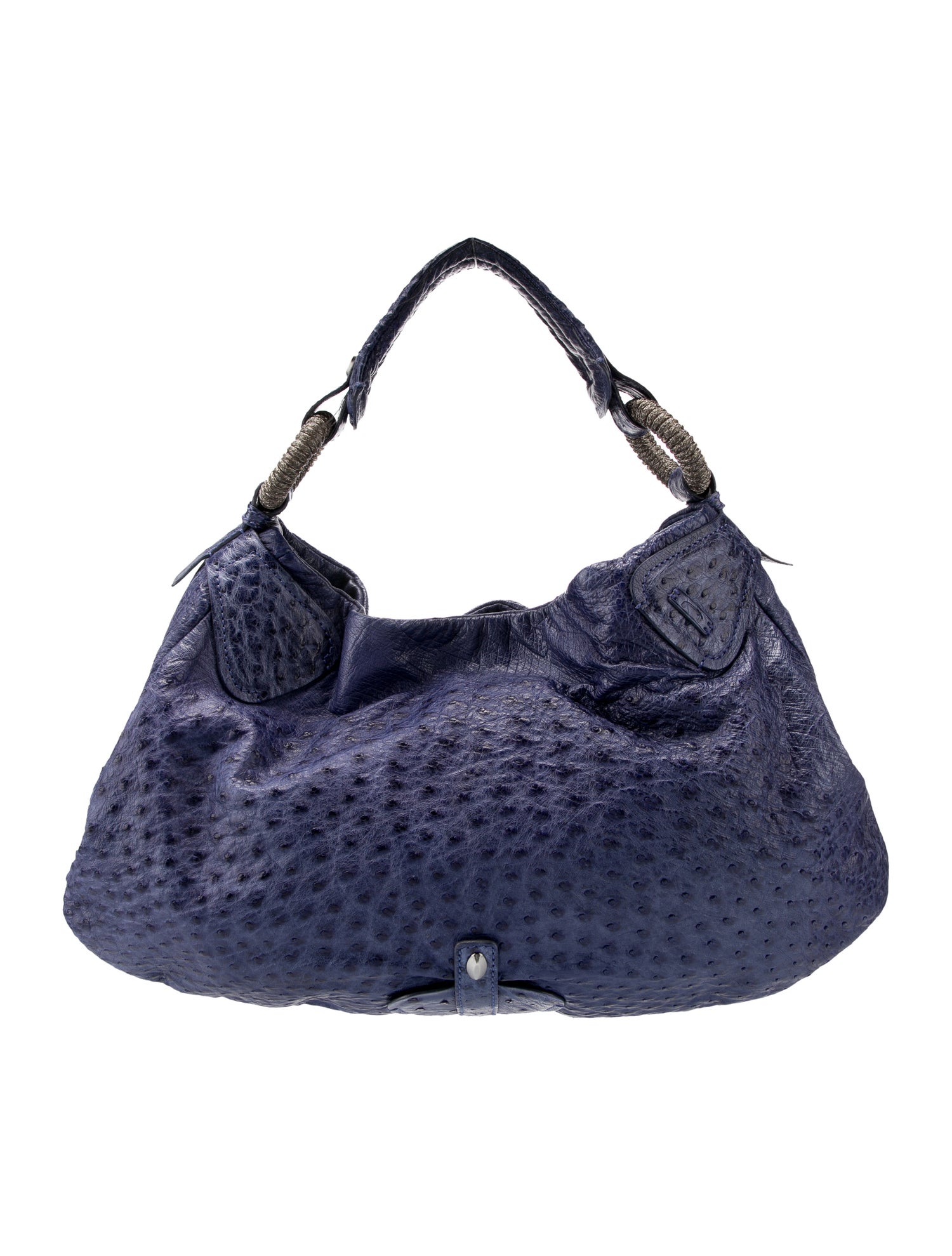 Nuti Ostrich Shoulder Bag - Blue Shoulder Bags, Handbags - NUT20152 ...