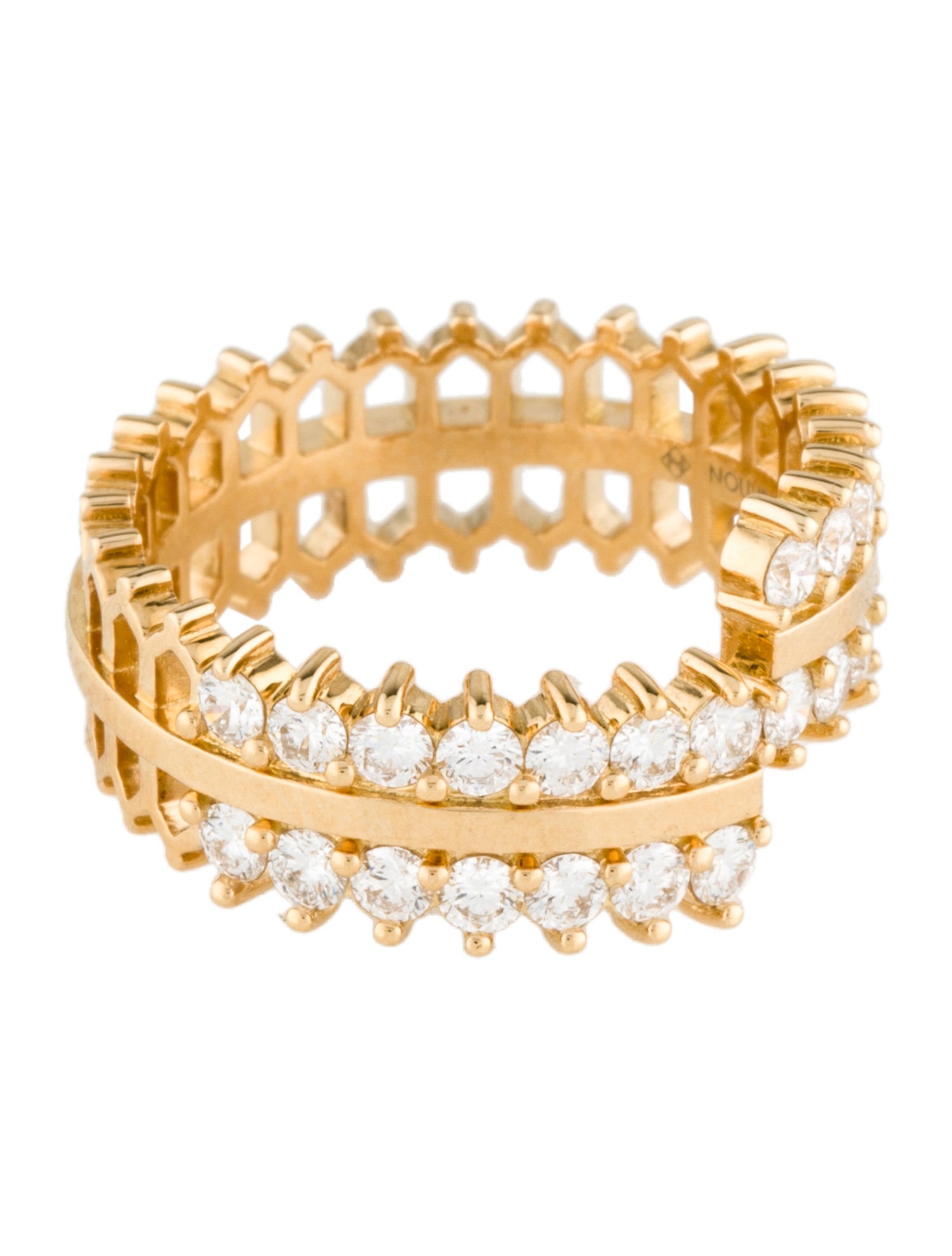 Nouvel Heritage 18K Diamond Wrap Band - 18K Yellow Gold Band, Rings ...