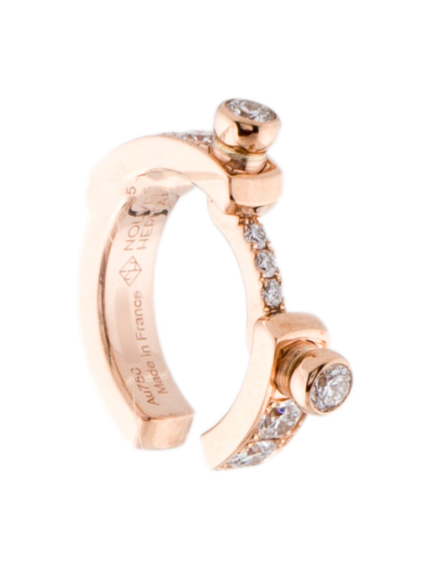 Nouvel Heritage 18K Diamond Eternity Tuxedo Ear Cuff - 18K Rose Gold ...