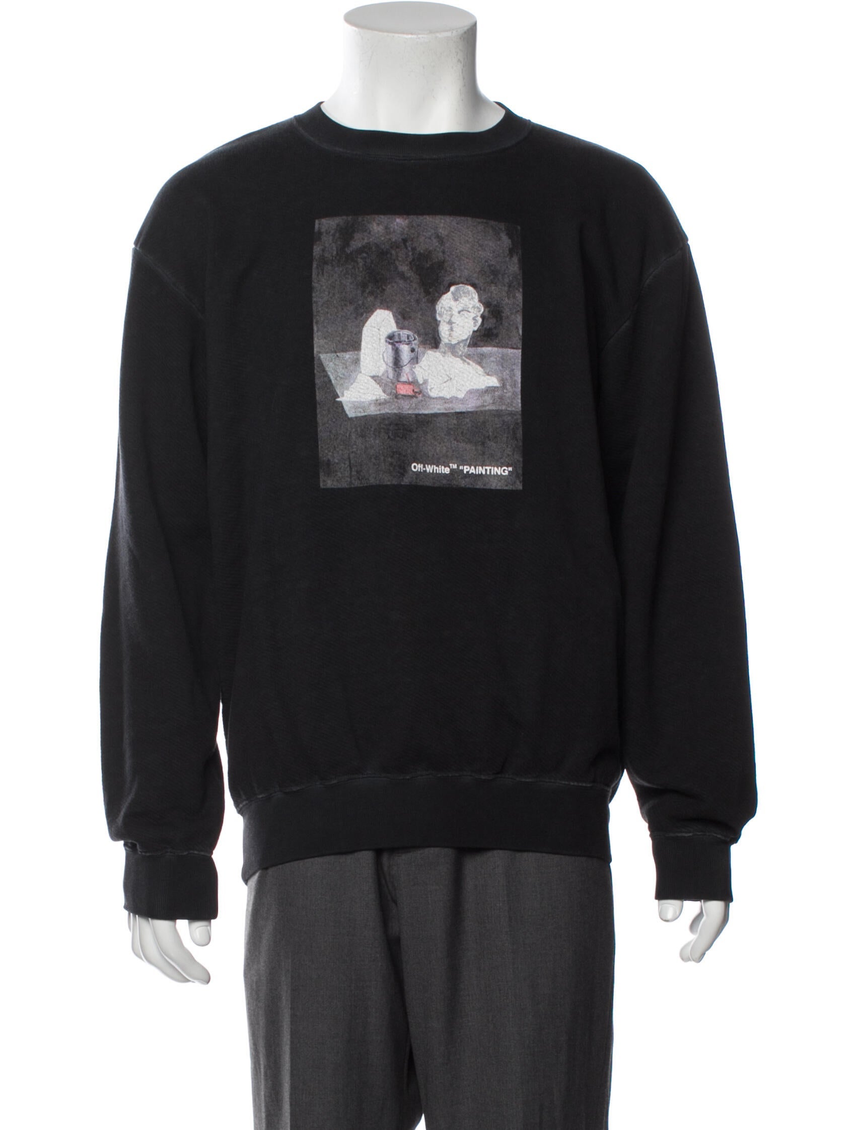Off-White Crew Neck Long Sleeve Sweatshirt w/ Tags - Black Sweatshirts ...