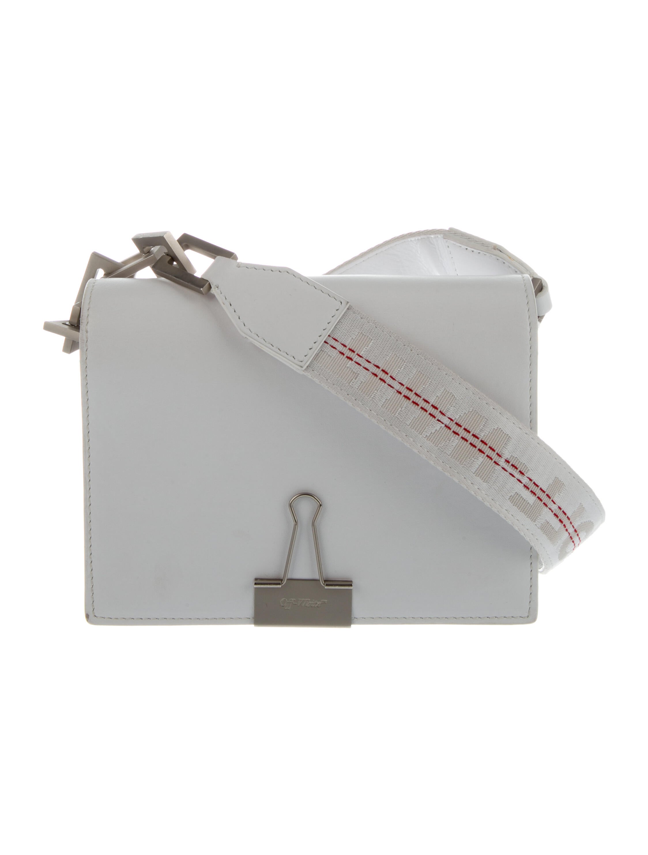 Off-White Binder Clip Crossbody Bag - White Crossbody Bags, Handbags ...
