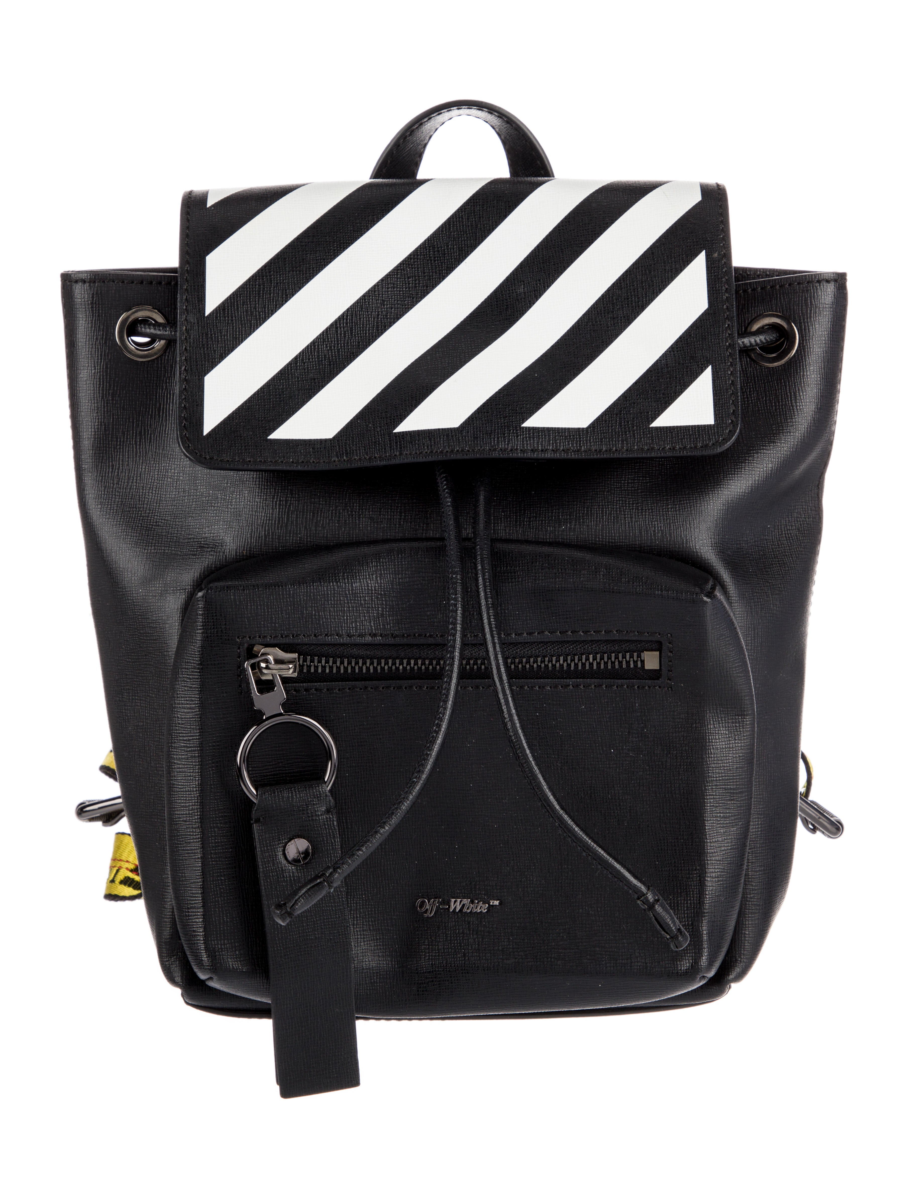 Off-White Diagonals Leather Backpack - Black Backpacks, Handbags ...